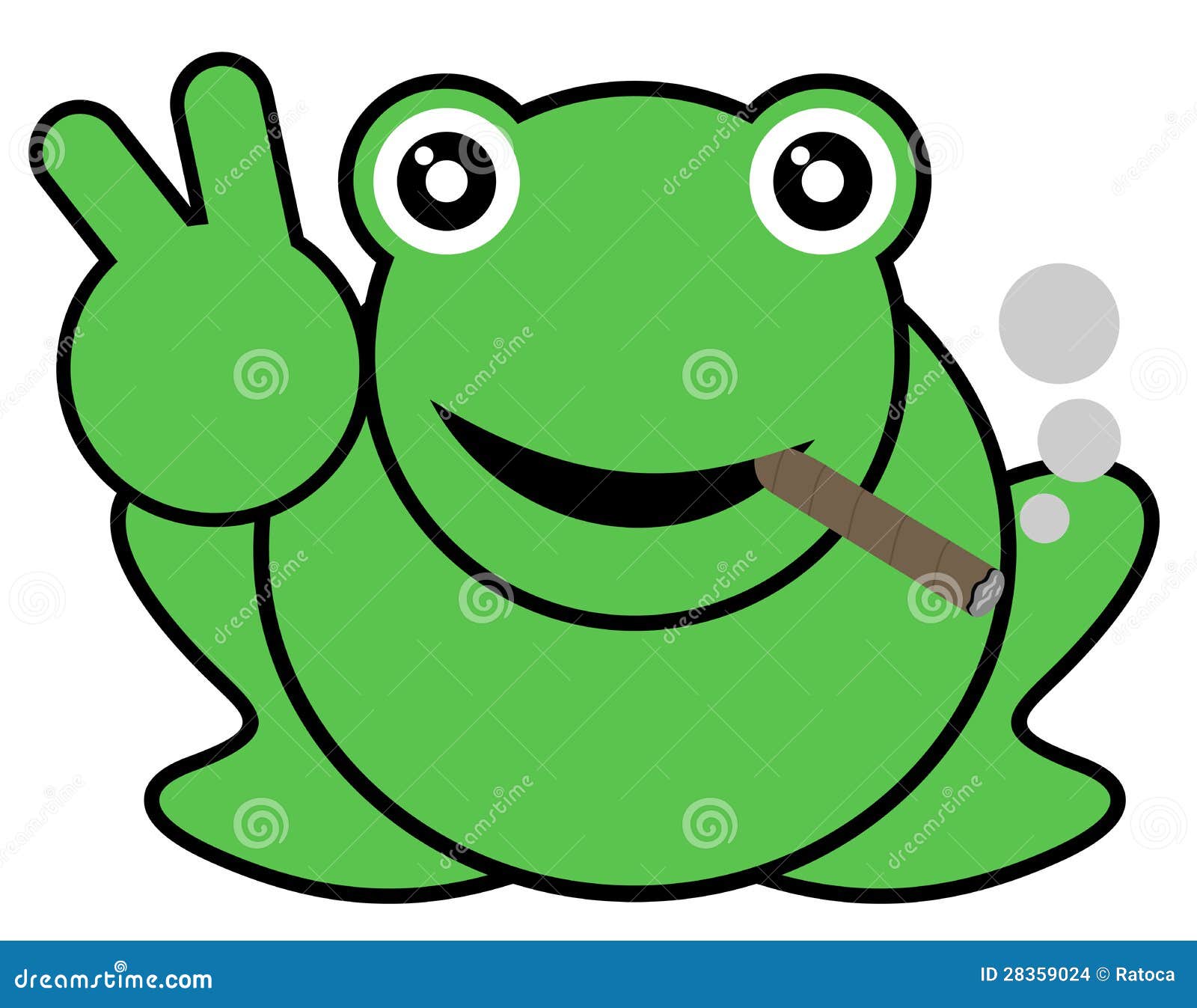 Smoke frog stock vector. Illustration of cartoon, sign - 28359024