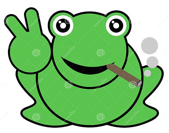 Smoke frog stock vector. Illustration of cartoon, sign - 28359024
