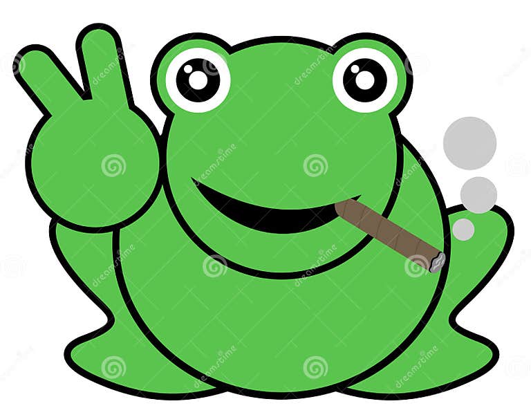Smoke frog stock vector. Illustration of cartoon, sign - 28359024