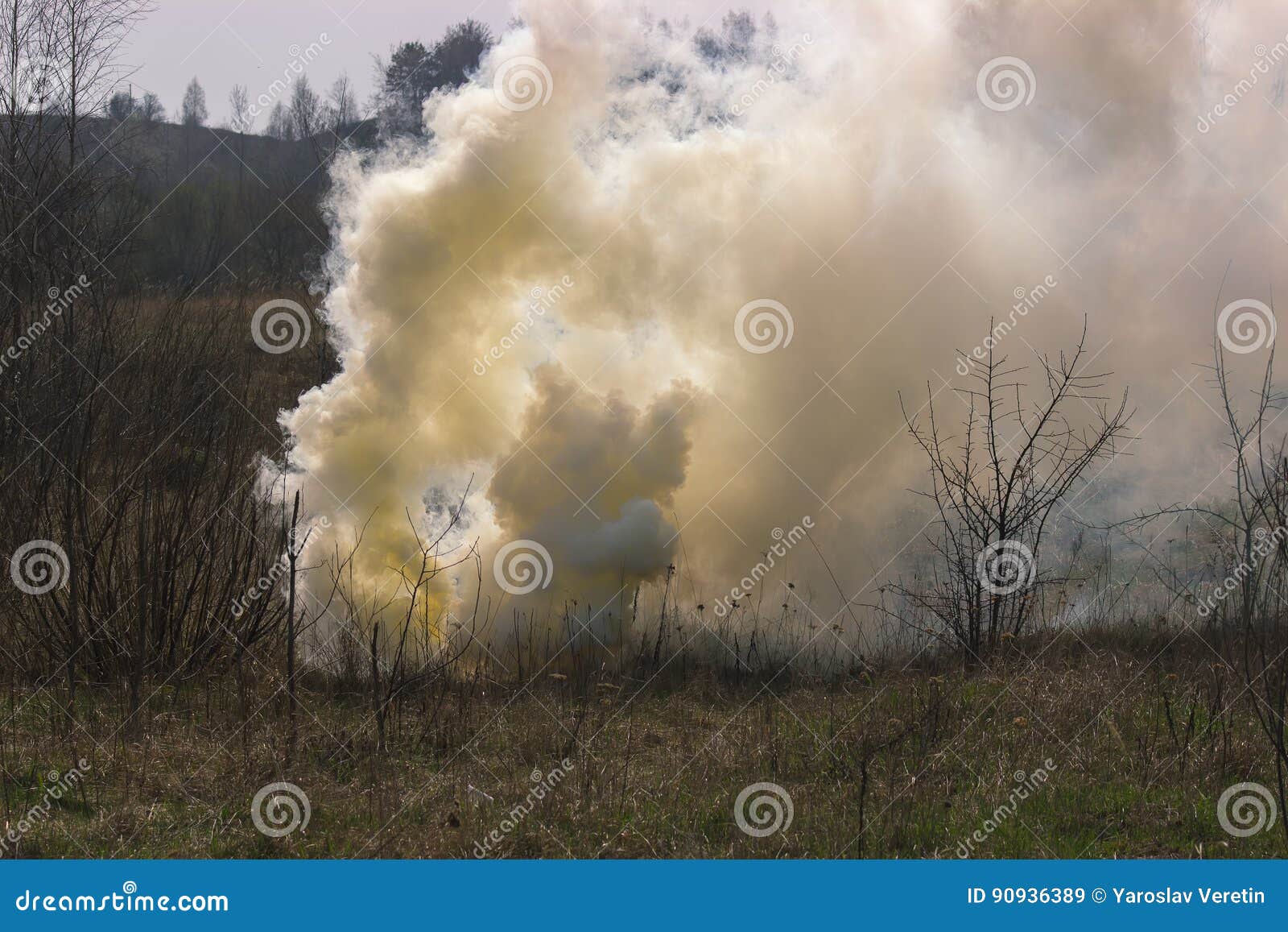 Smoke grenade exploded stock image. Image of destruction - 90936389