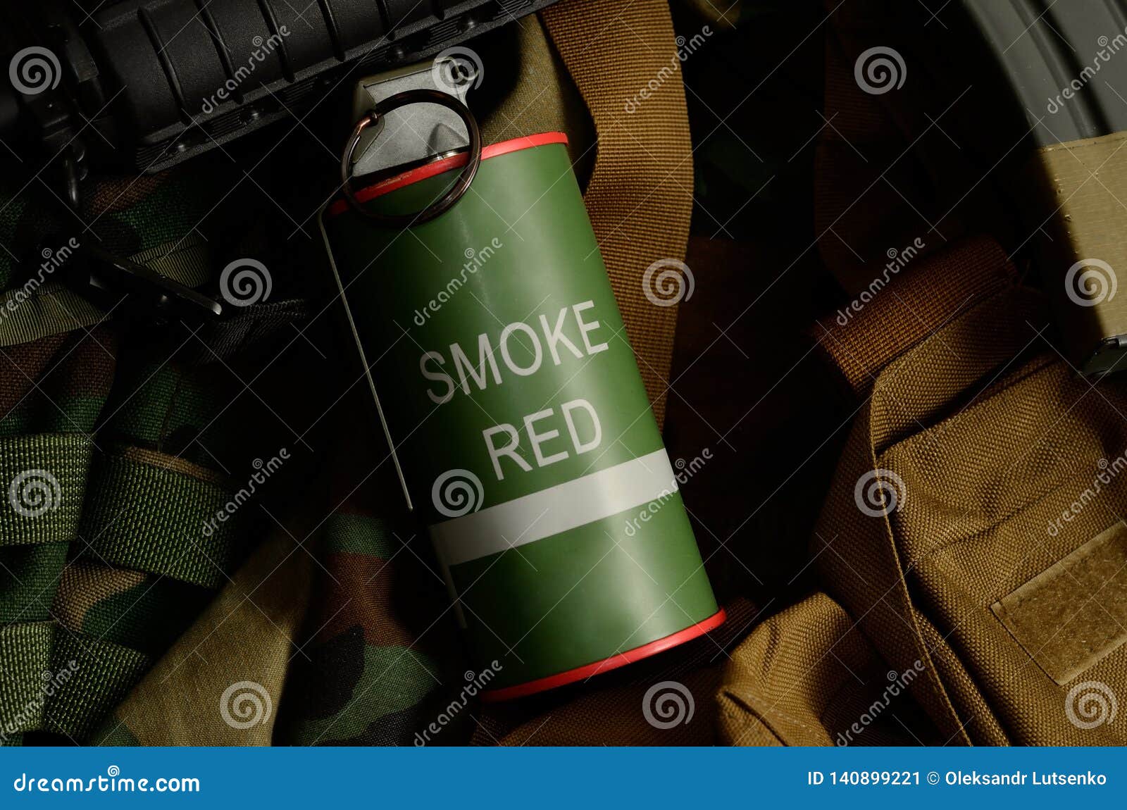 Smoke Grenade with Military Equipment Stock Image - Image of ammunition ...