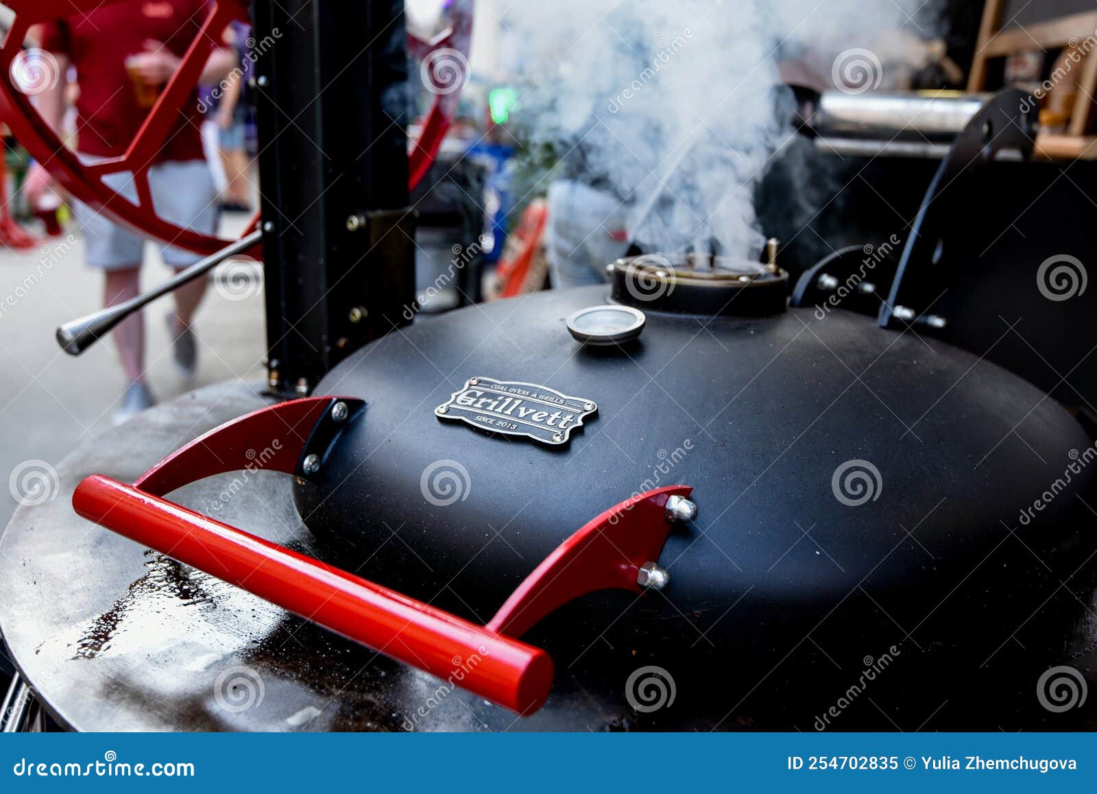 Smoke Grill Black Stylish Cast Iron Editorial Image - Image of fire ...