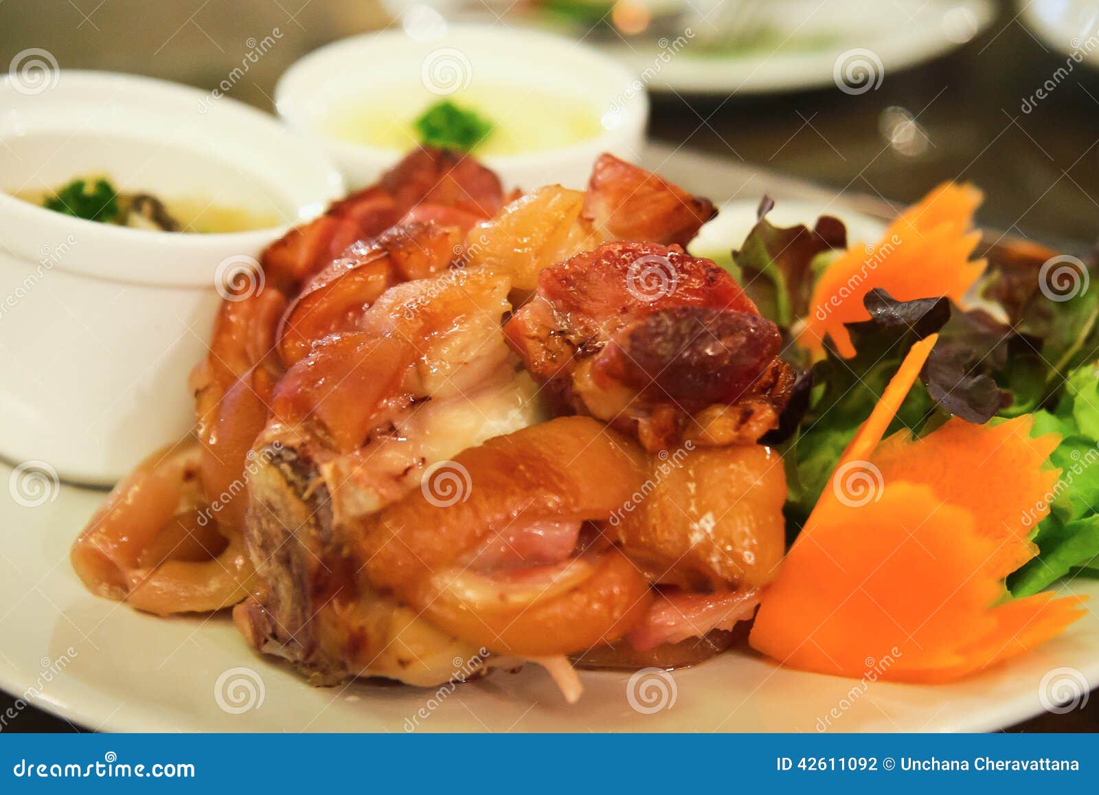 Smoke ham whole leg stock photo. Image of food, cook - 42611092