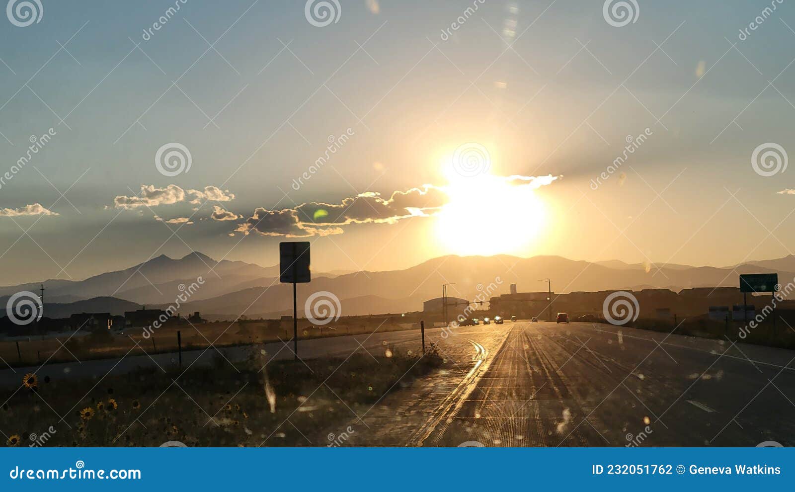 Smoke Haze Causing a Mist Appearance Mountains Sunset Colorado Front ...