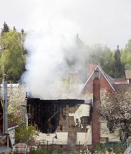 Smoke of a house fire stock image. Image of disaster - 43700393