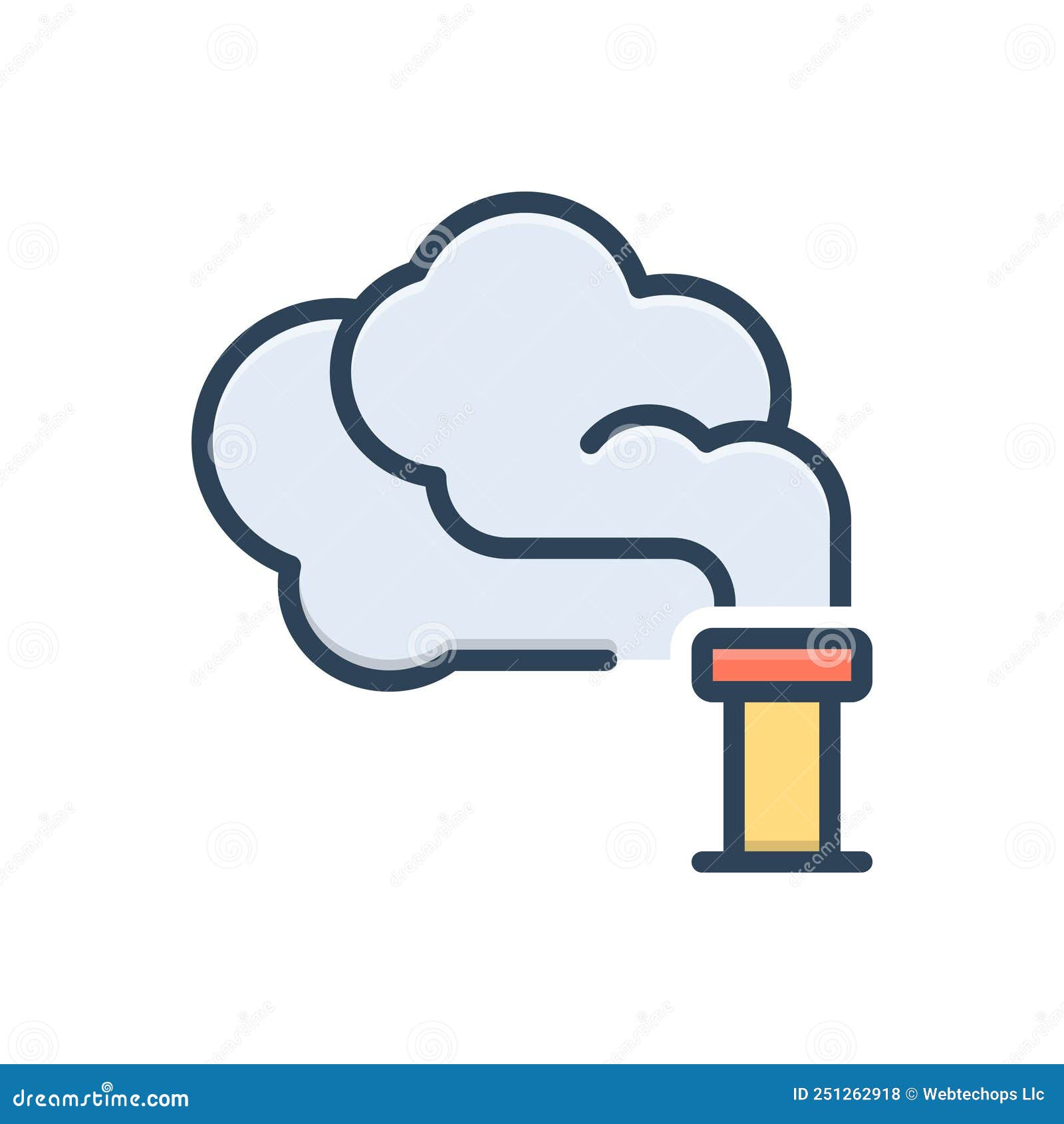 Color Illustration Icon for Smoke, Fume and Smolder Stock Illustration ...