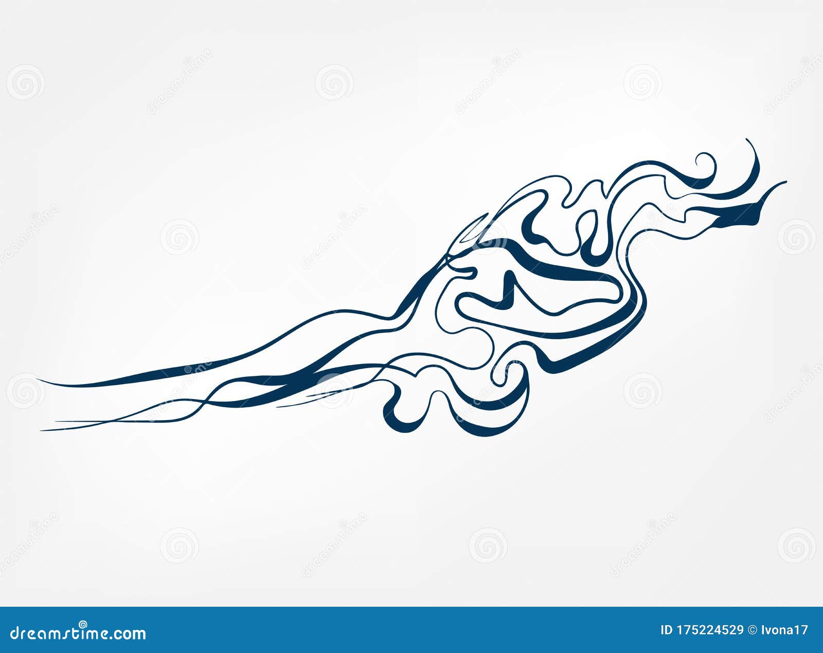 Smoke Line Art Sketch Outline Isolated Design Element Cosmetics Vector ...