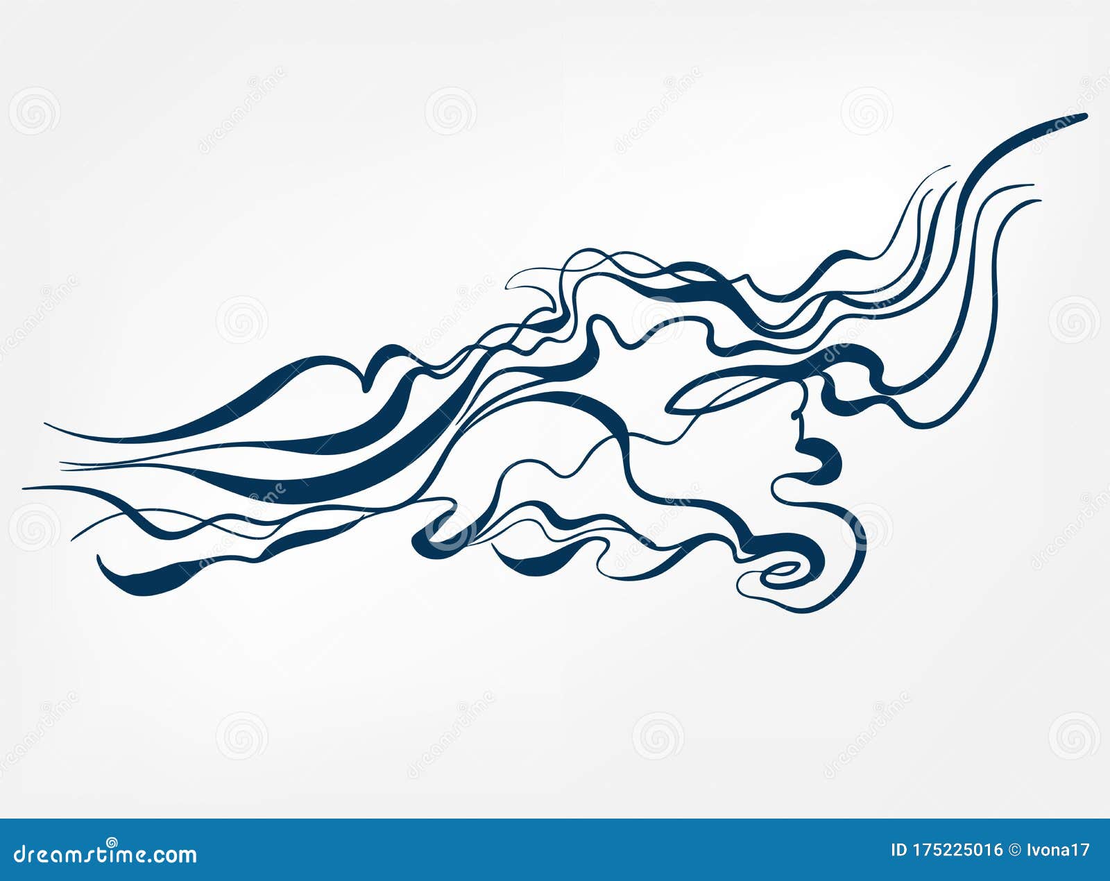 Smoke Line Art Sketch Outline Isolated Design Element Cosmetics Vector ...