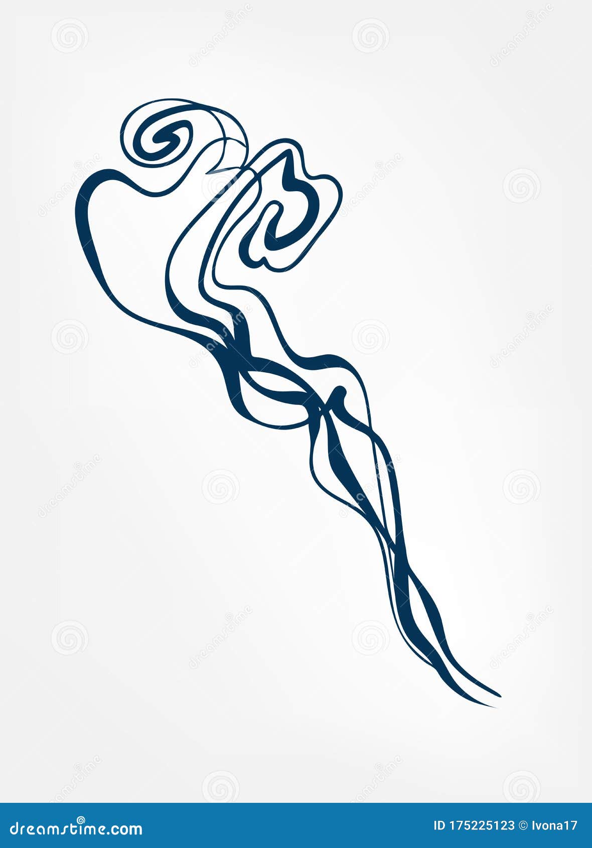 Smoke Line Art Sketch Outline Isolated Design Element Cosmetics Vector ...