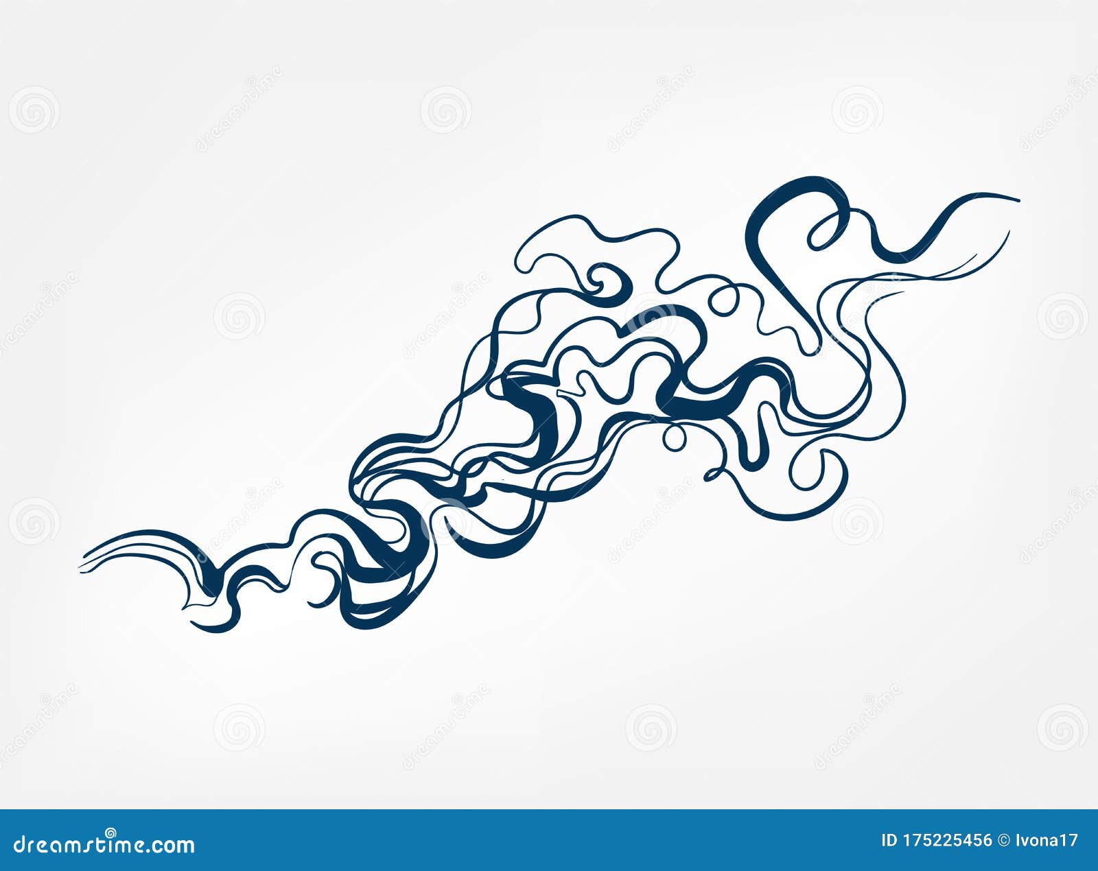 Smoke Line Art Sketch Outline Isolated Design Element Cosmetics Vector ...