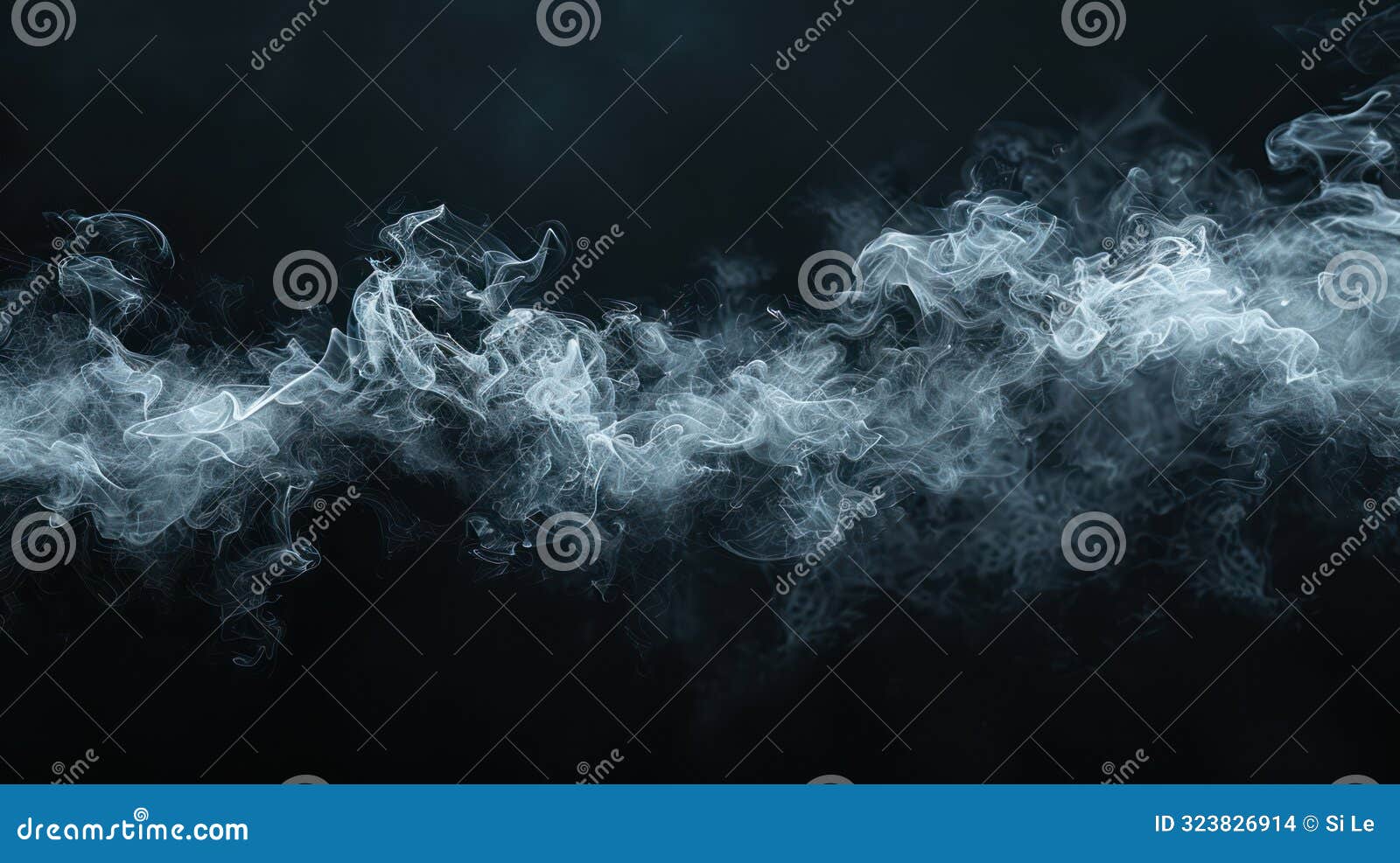 Smoke Mist Over Black Background: Abstract Design Element for Texture ...