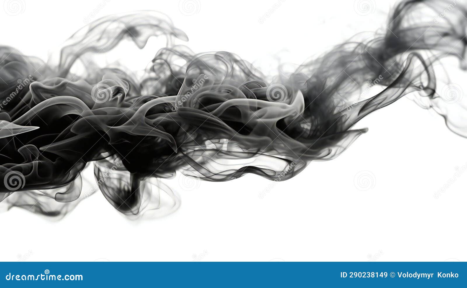 Smoke in Monochrome on a Plain Background. Generative Ai Stock Image ...