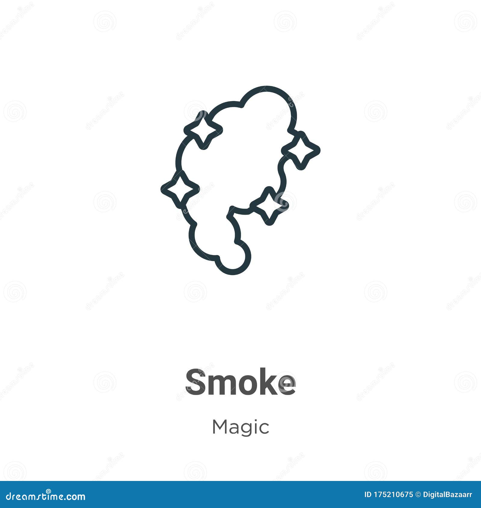 Smoke Outline Vector Icon. Thin Line Black Smoke Icon, Flat Vector ...