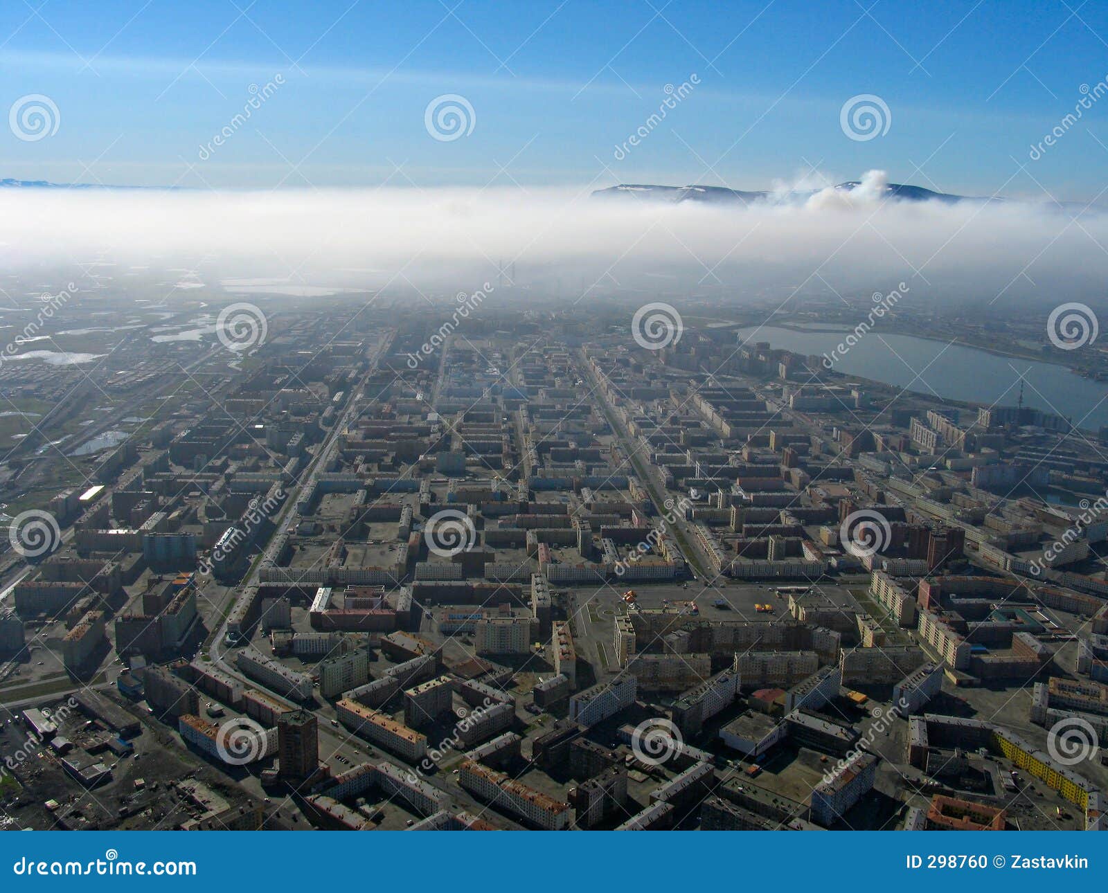 Smoke over town stock photo. Image of architecture, federation - 298760