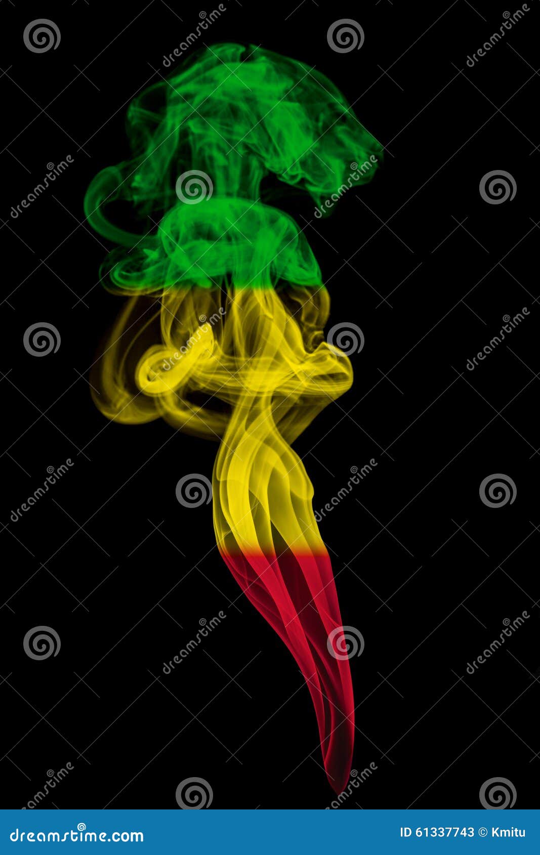 Smoke Pillar Colored in Flag of Reggae Stock Image - Image of blur ...