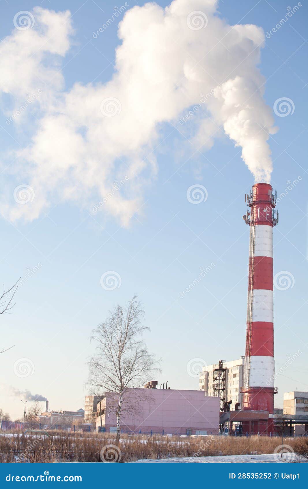 Smoke from the pipe stock photo. Image of smog, station - 28535252