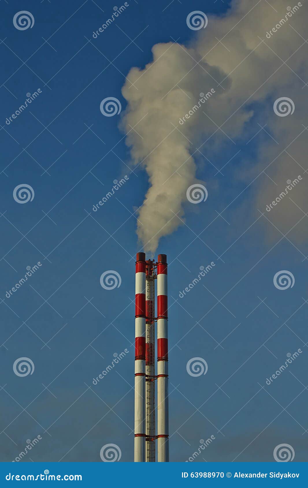 Smoke from a pipe. stock photo. Image of leak, pollution - 63988970