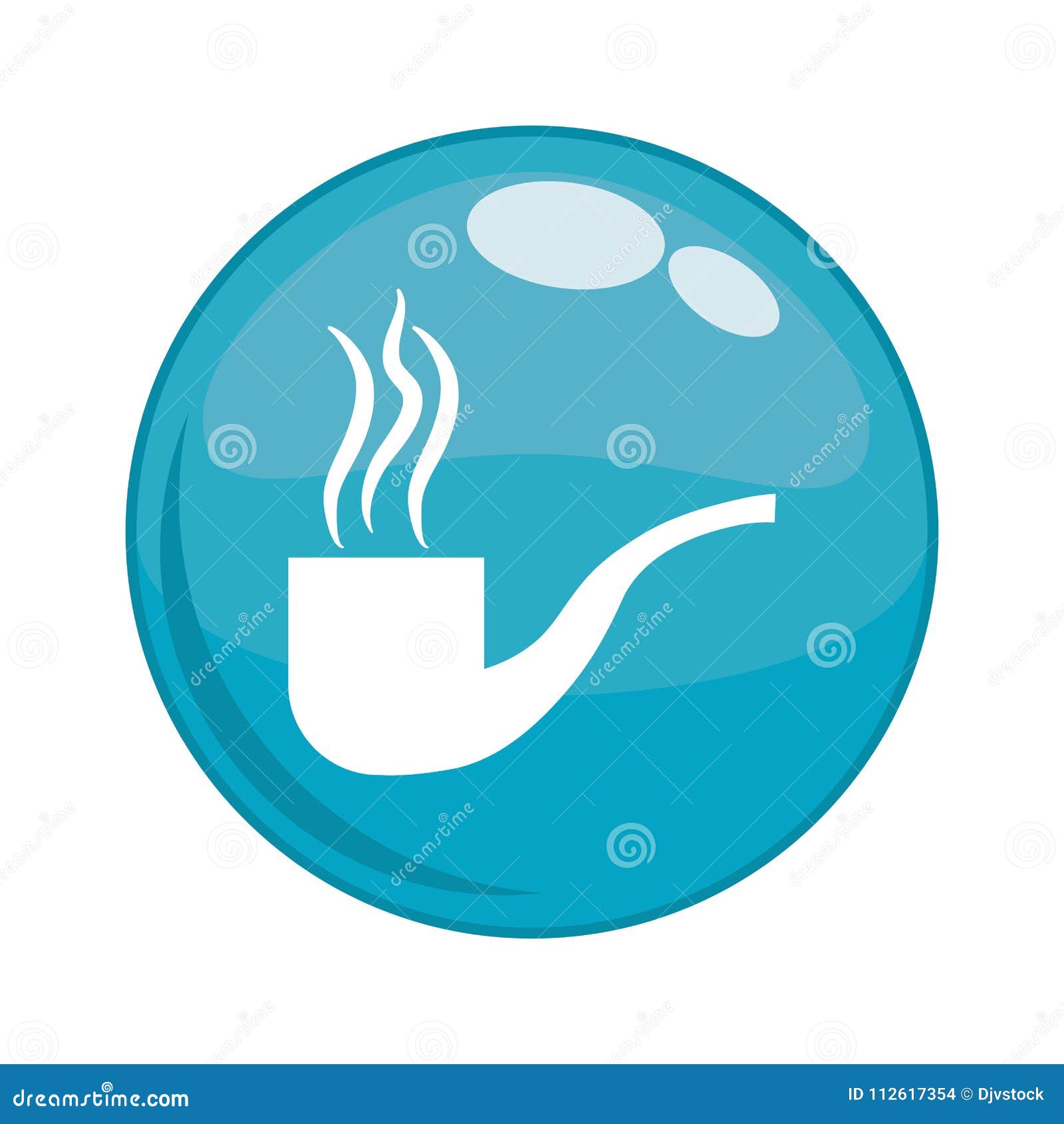 Smoke pipe button icon stock vector. Illustration of allowed - 112617354