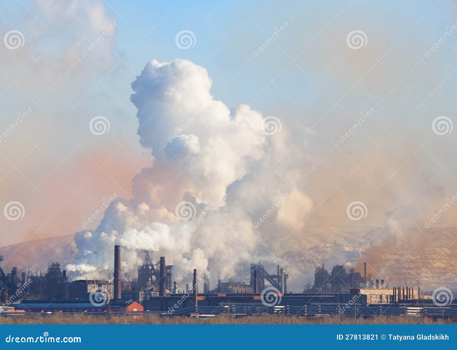 Smoke Pipe. Metallurgical Factory Stock Image - Image of fuel, chimney ...