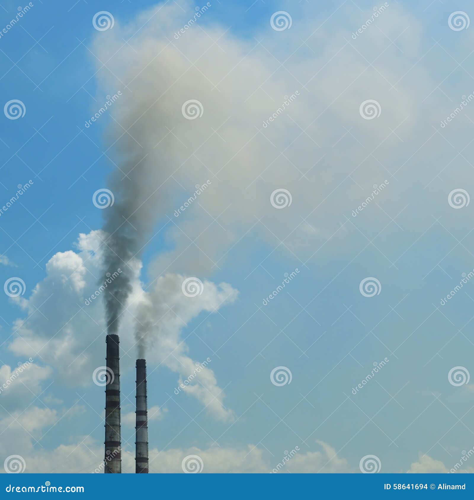 Smoke from the pipes stock photo. Image of background - 58641694