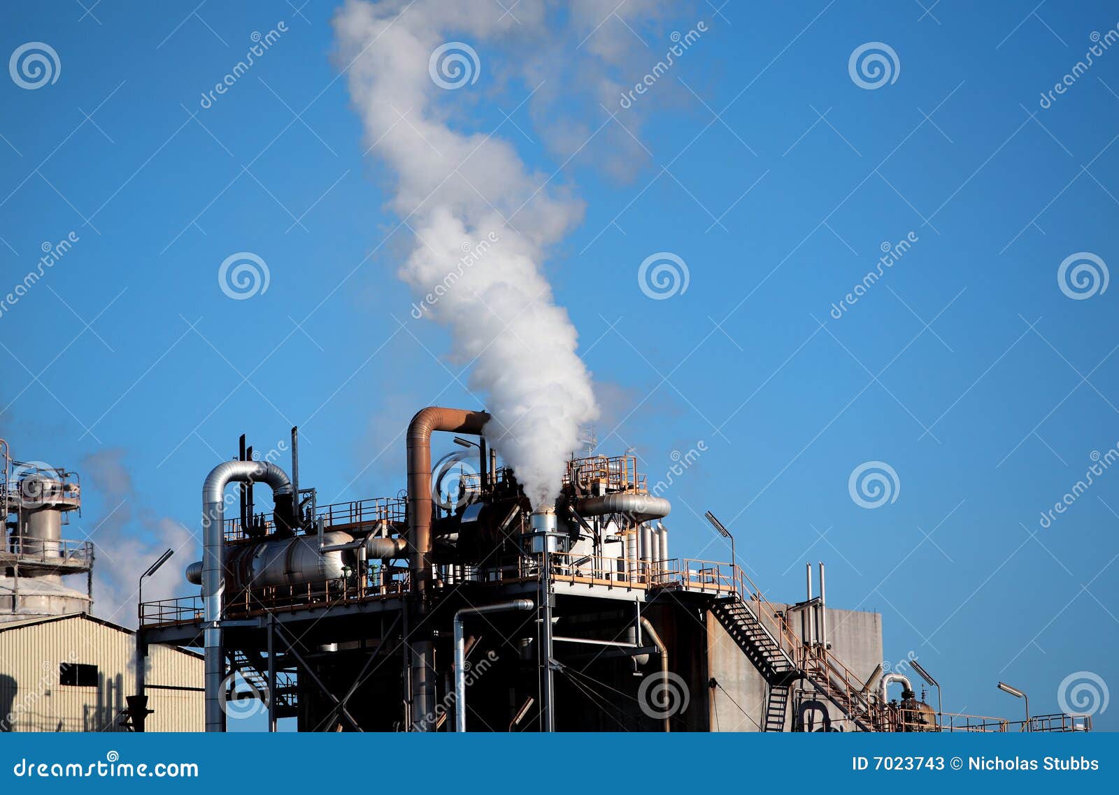 Smoke Pollution Billowing from Industrial Building Stock Image - Image ...