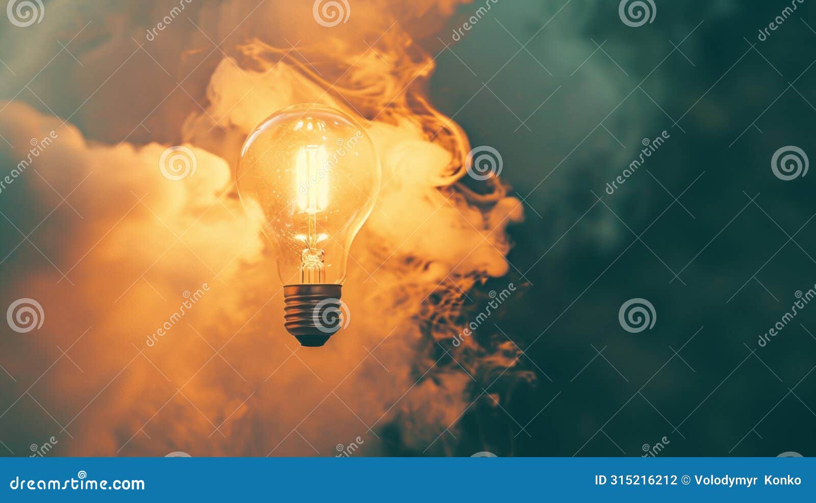 Smoke Pouring Out of a Light Bulb, Causing Potential Danger and ...