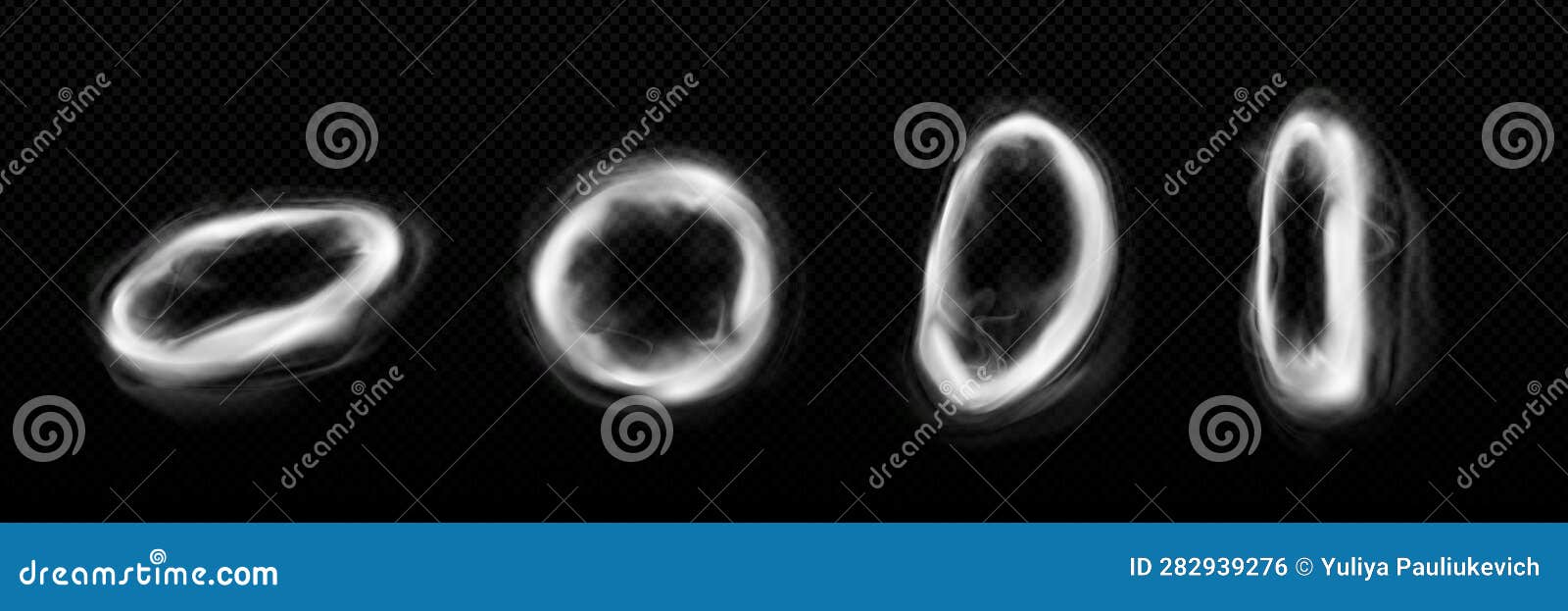 Smoke Ring Cloud Vector Steam Round Cloud Effect Stock Illustration ...