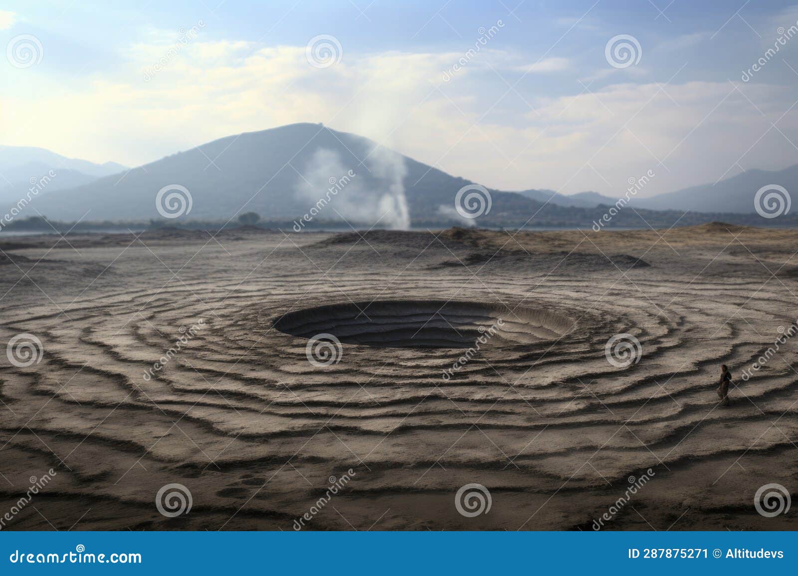 Smoke Rings Casting Shadows on Volcanic Ash-covered Ground Stock ...