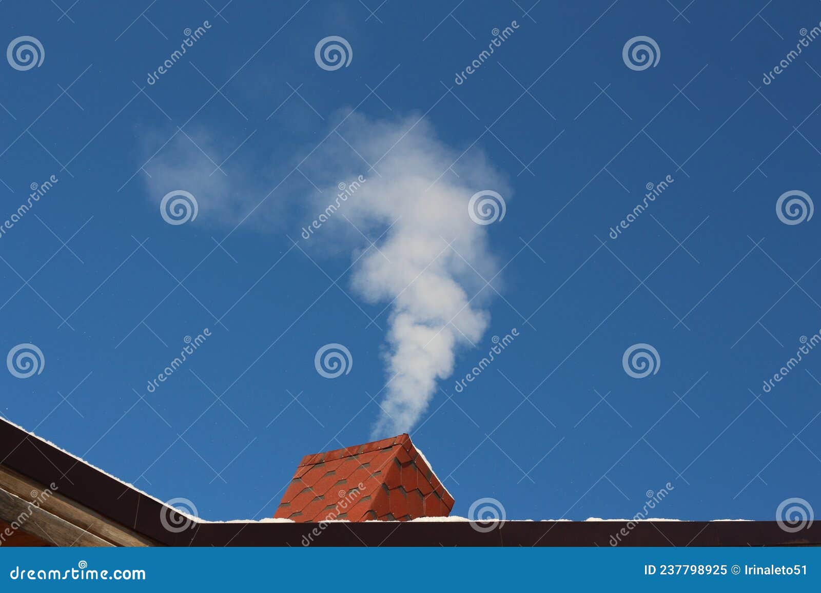 Smoke Rises from the Chimney. Winter Heating of the House Stock Image ...