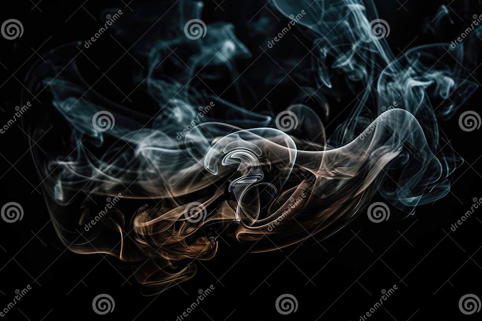 Smoke Rises in Spiral Pattern, Creating an Artistic Composition ...