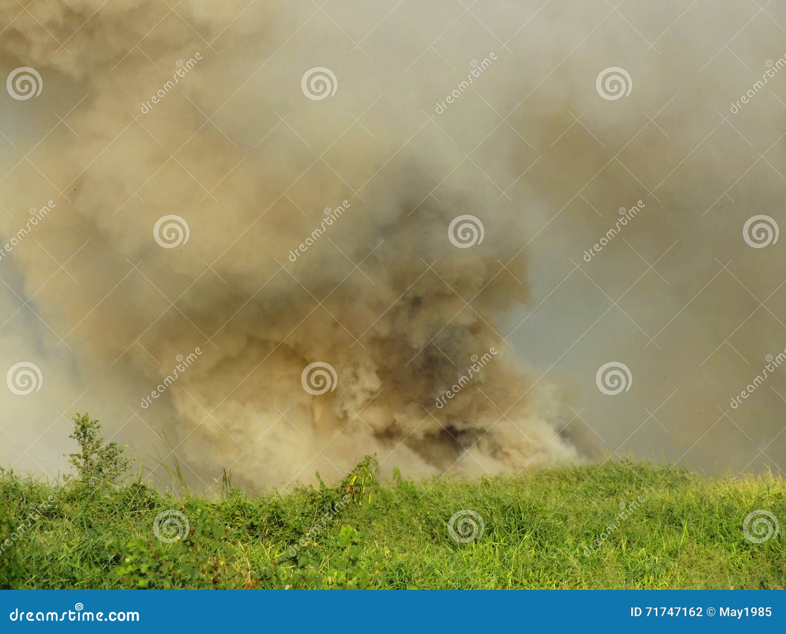 Smoke rising from burning stock photo. Image of green - 71747162