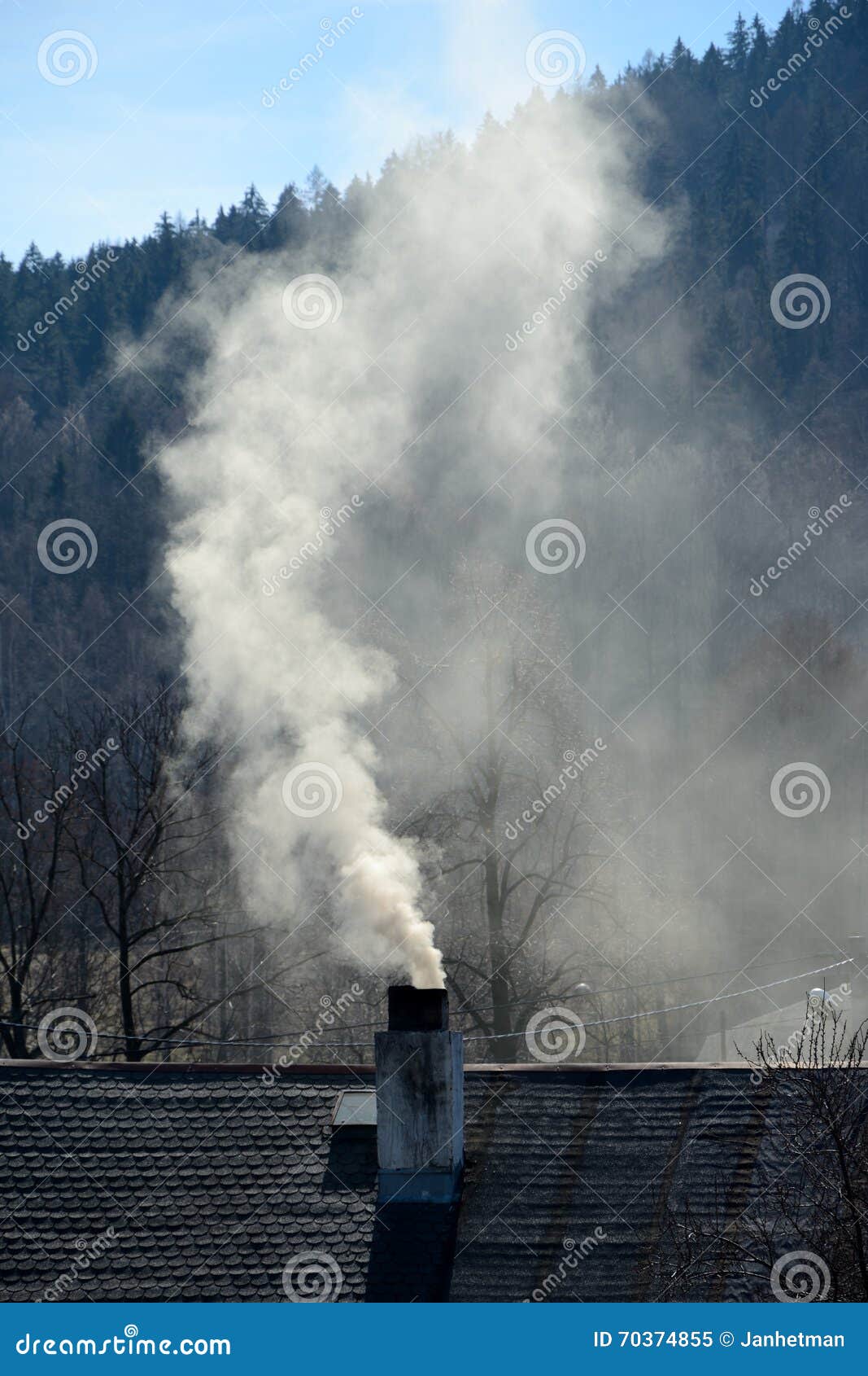 Smoke Rising from a Chimney Stock Image - Image of architecture ...