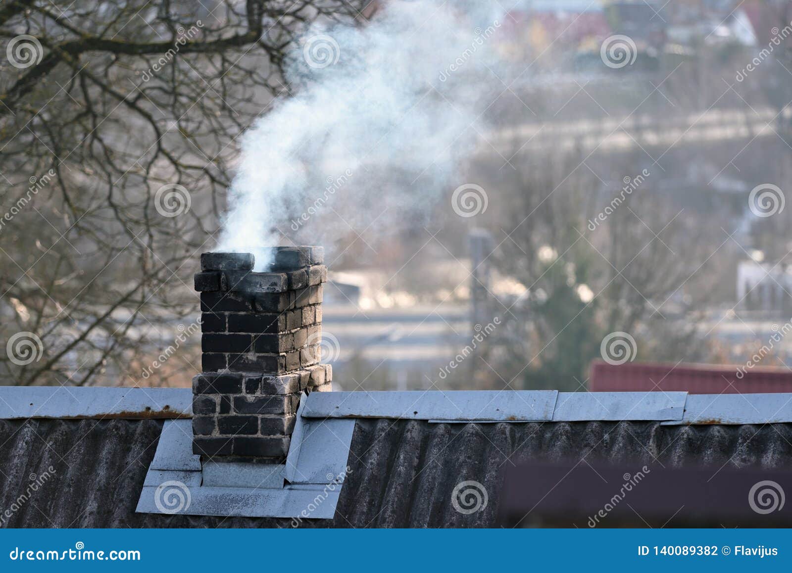 Smoke Rising from the Chimney Stock Photo - Image of poisonous, smoke ...