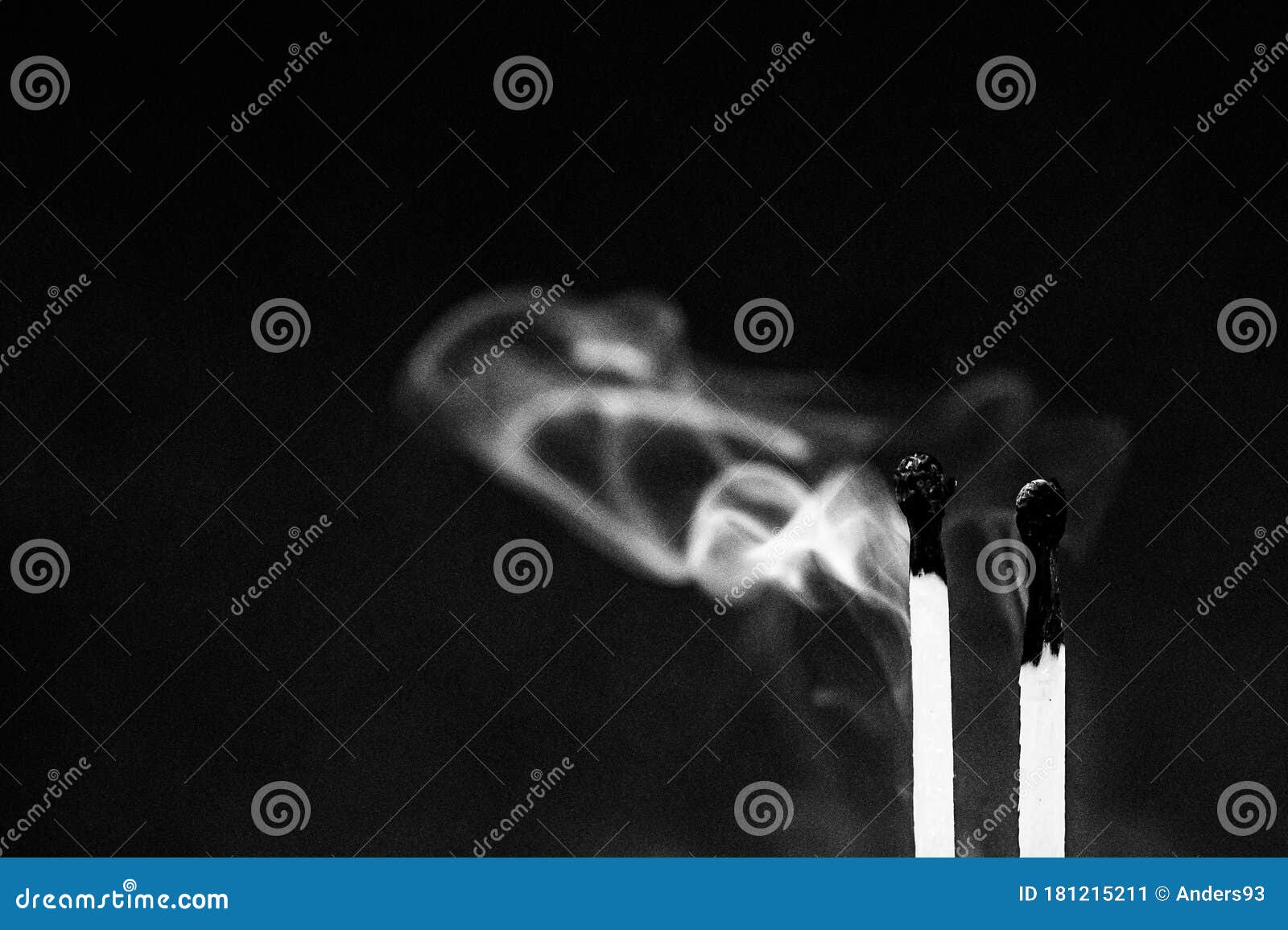 Smoke Rising from Extinguished Matchsticks Stock Image - Image of ...