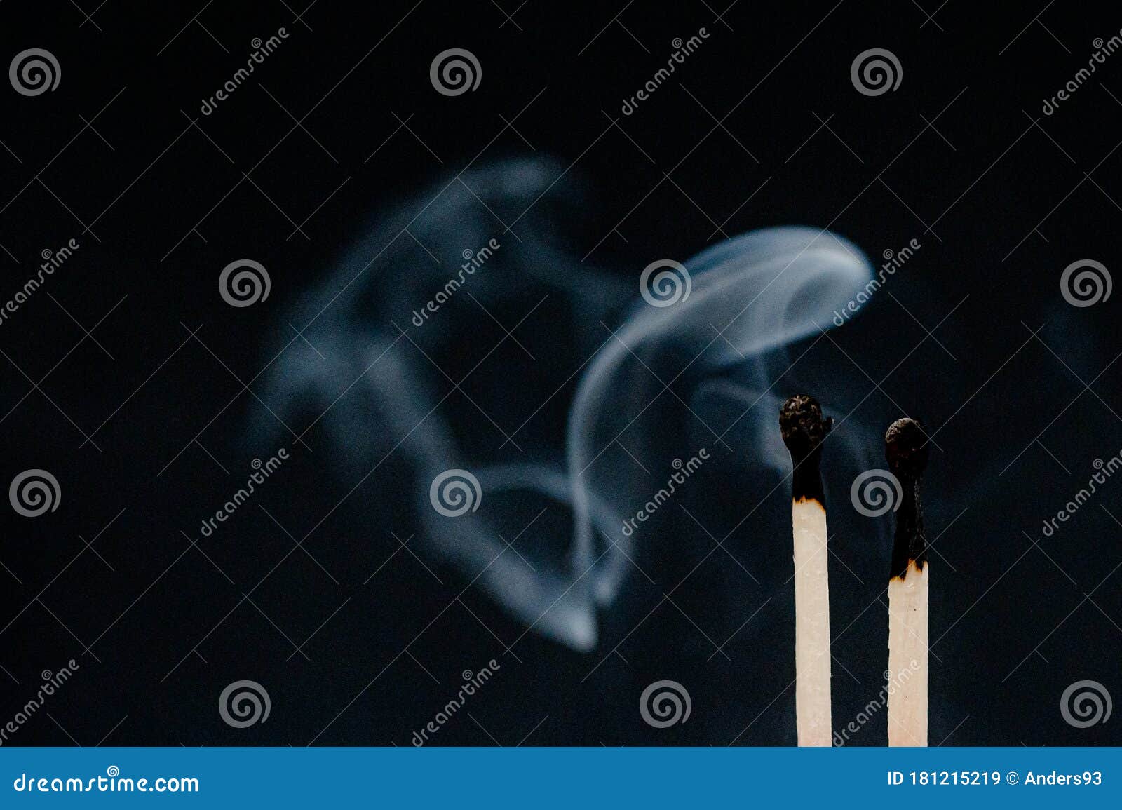 Smoke Rising from Extinguished Matchsticks Stock Image - Image of ...