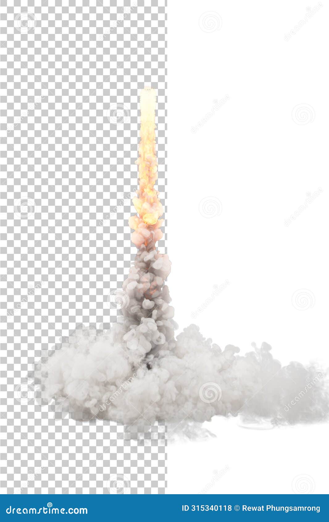 Smoke of Rocket Launch on Transparent Background Stock Photo ...