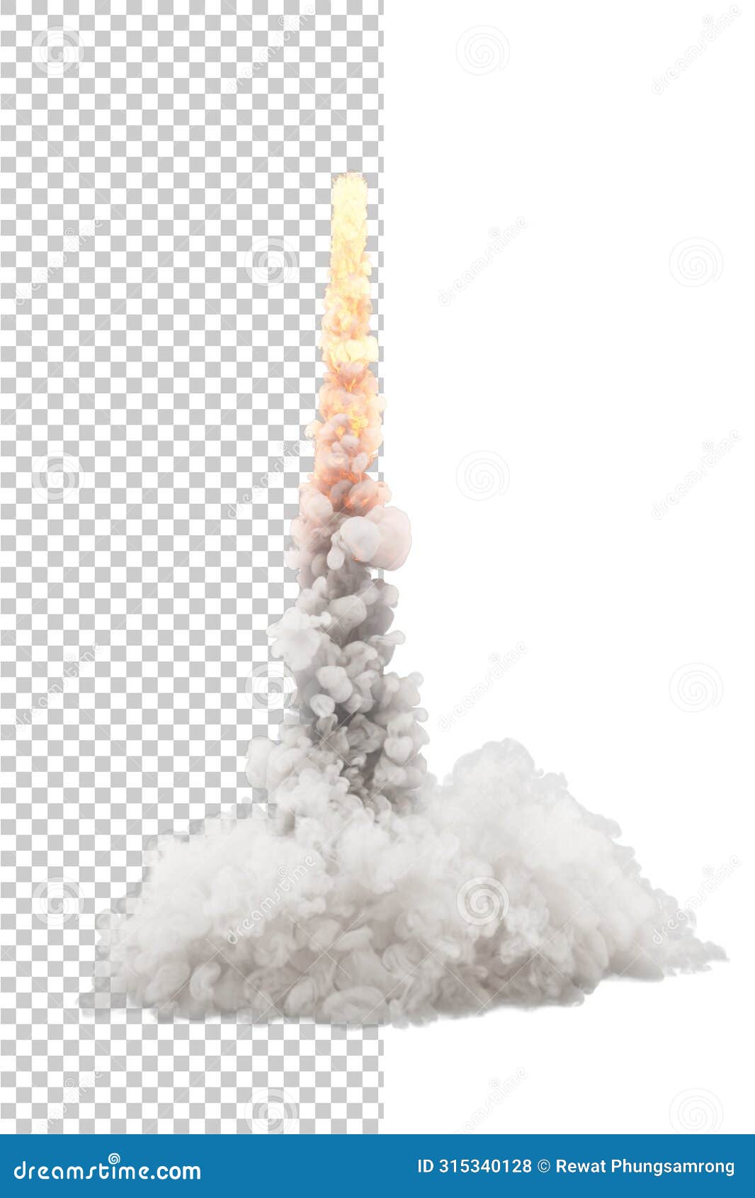 Smoke of Rocket Launch on Transparent Background Stock Photo ...