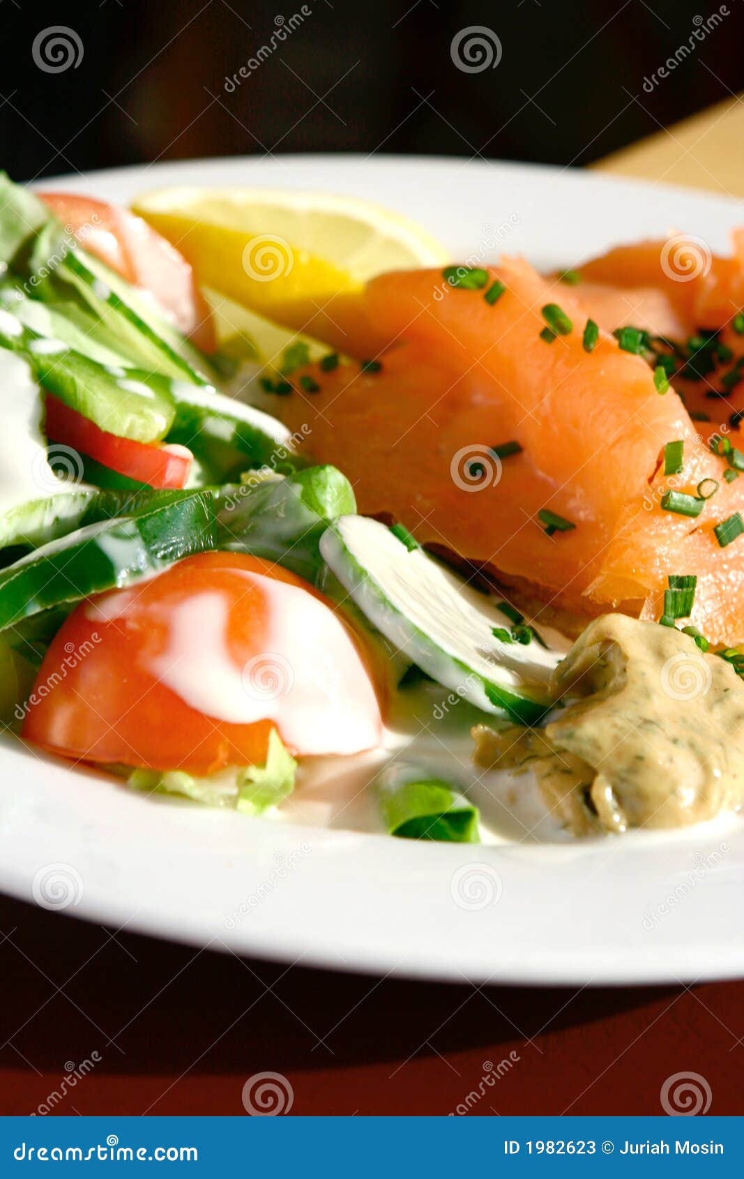 Smoke Salmon on German Potato Cake Stock Image - Image of food ...