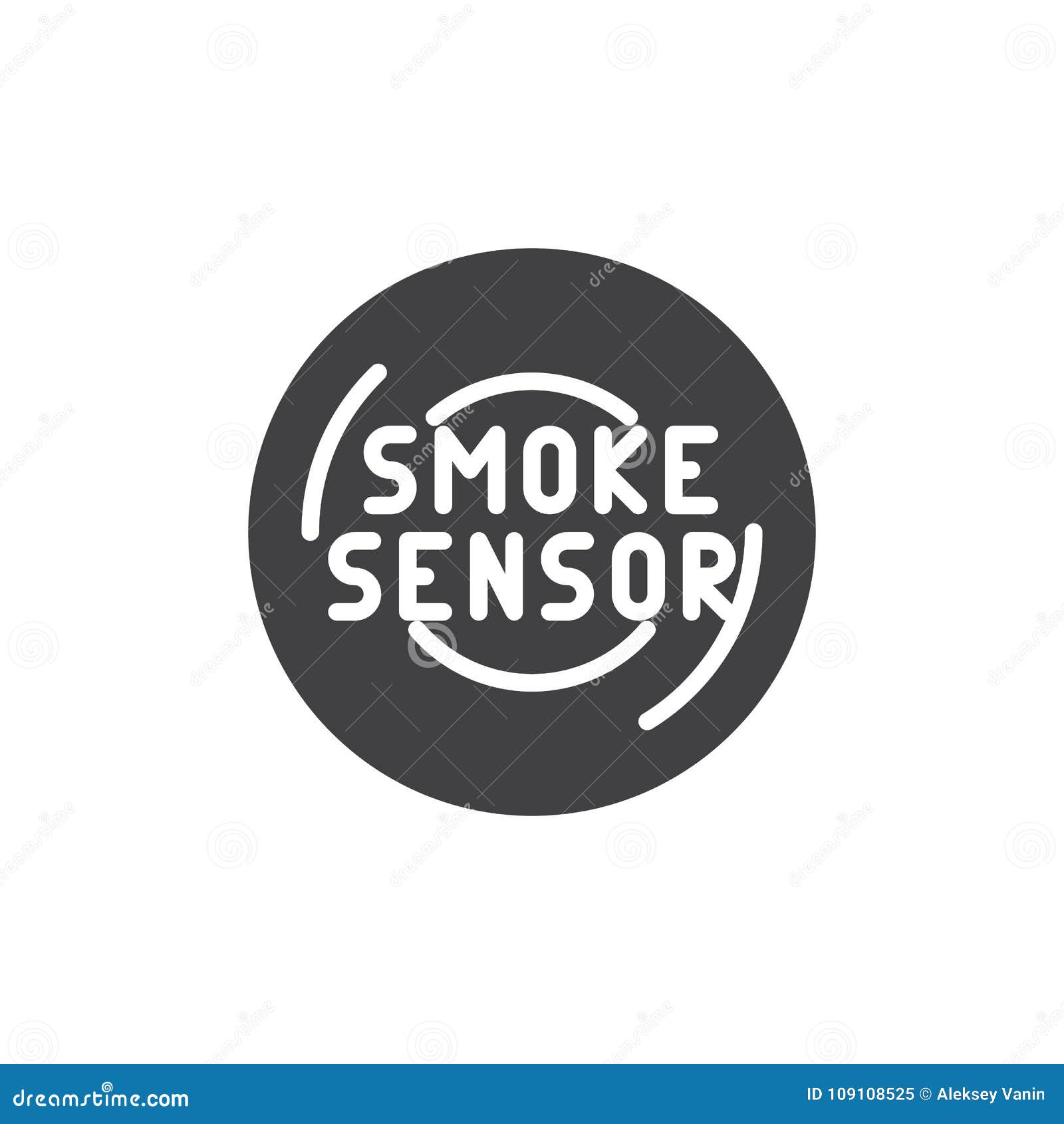 Smoke sensor icon vector stock vector. Illustration of ceiling - 109108525