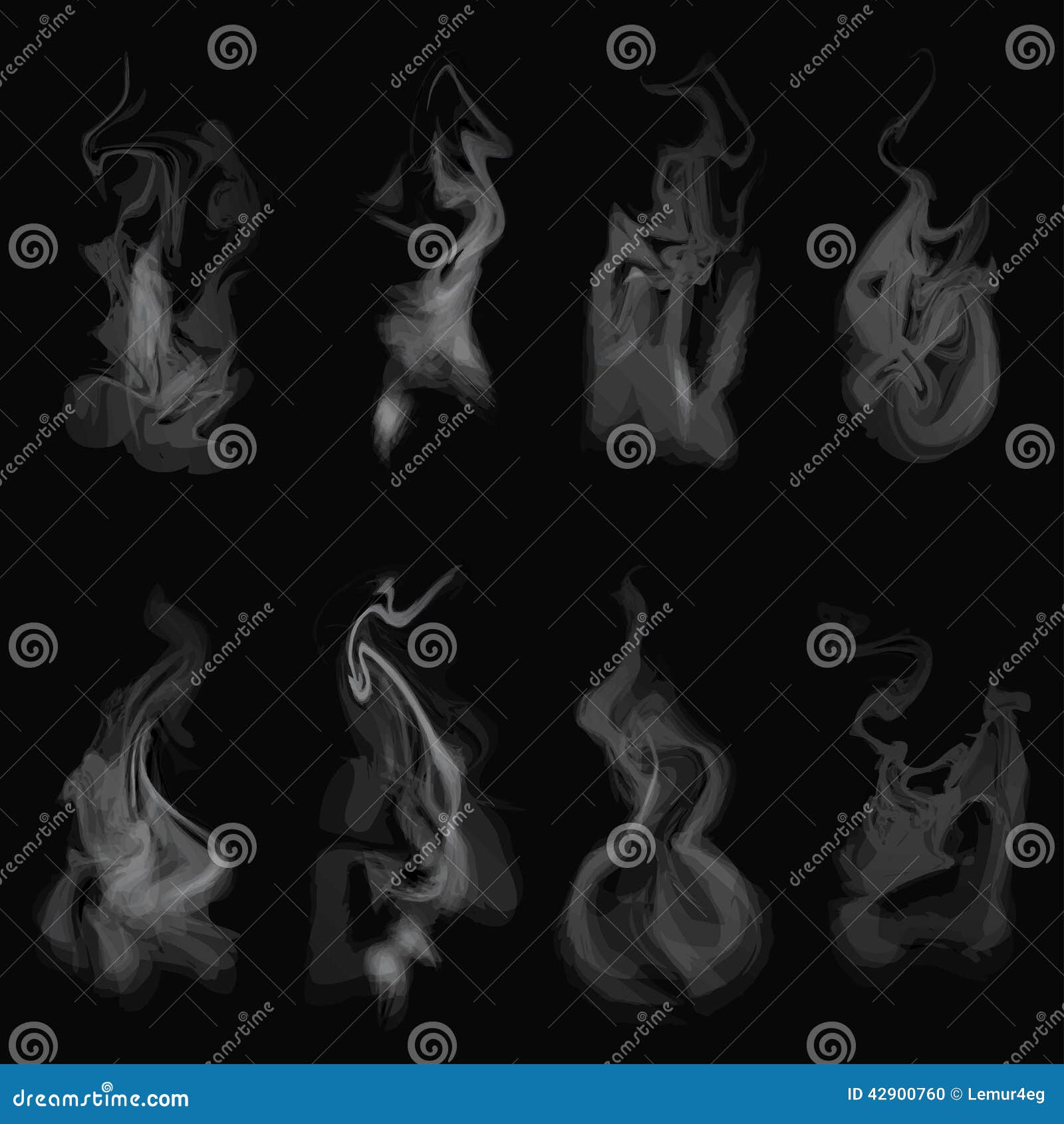 Smoke set stock vector. Illustration of grey, isolated - 42900760