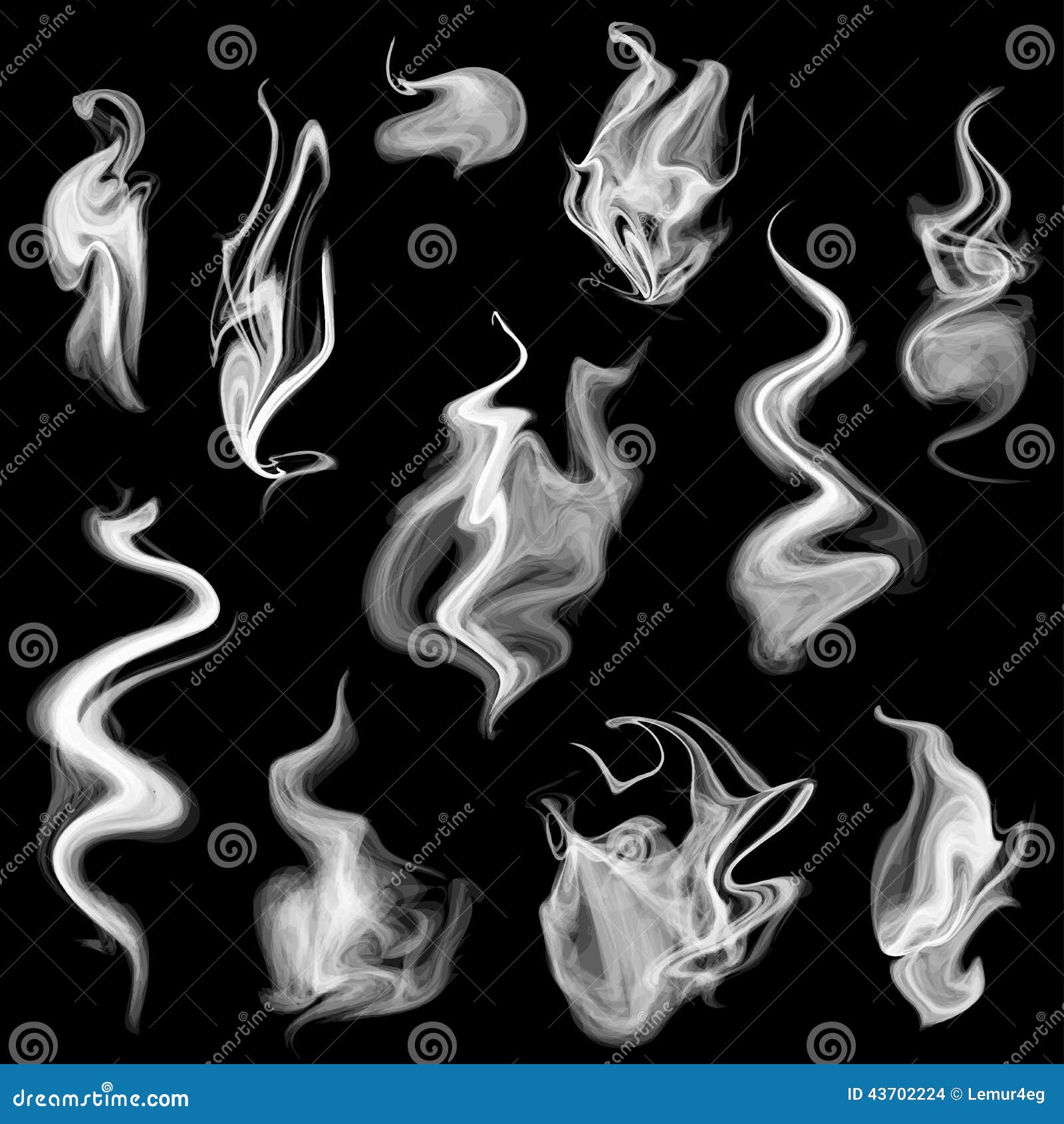 Smoke set stock vector. Illustration of texture, graphic - 43702224