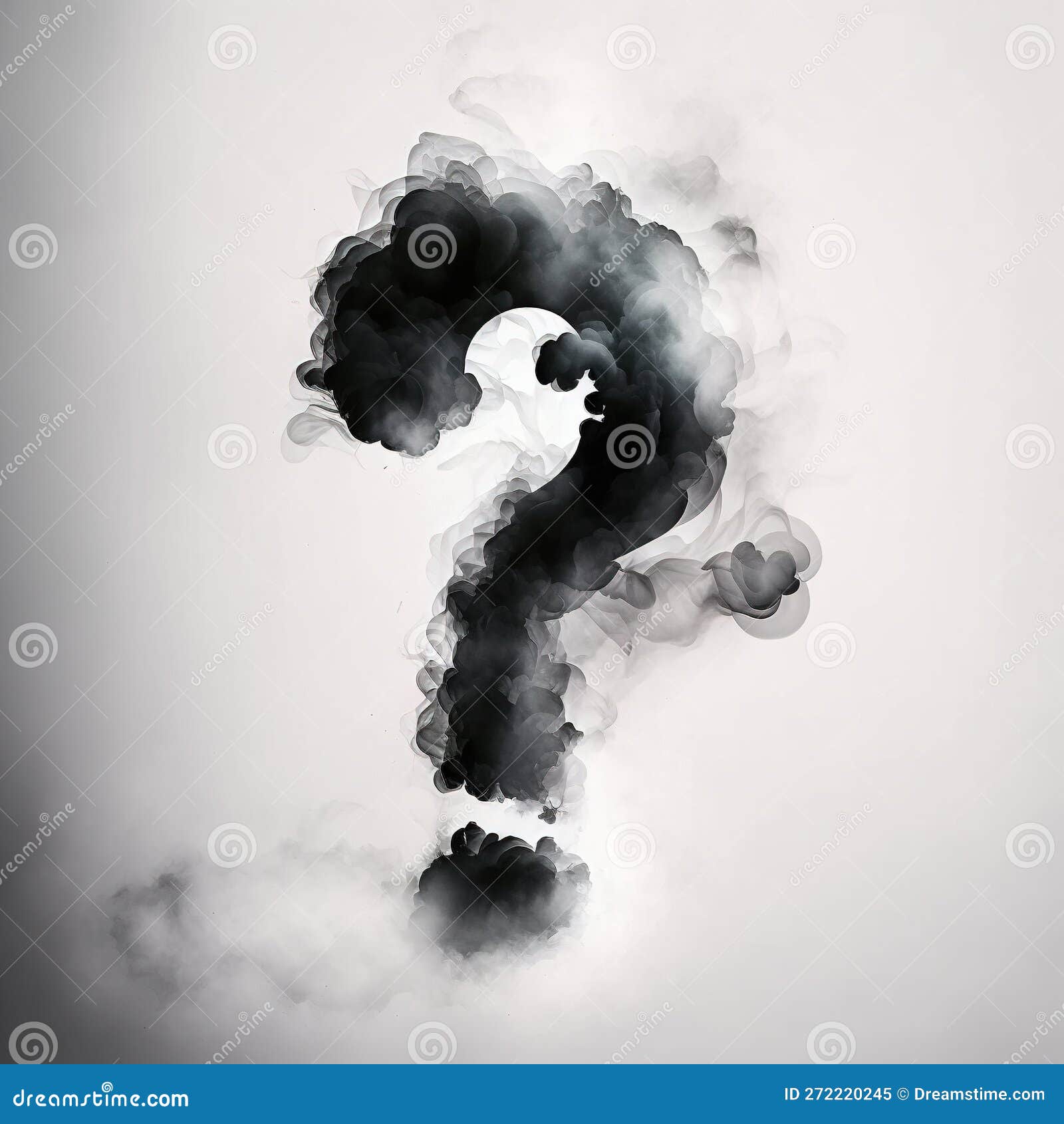 Questionmark White On Black Wall And Floor Background, Copy Space. 3d ...