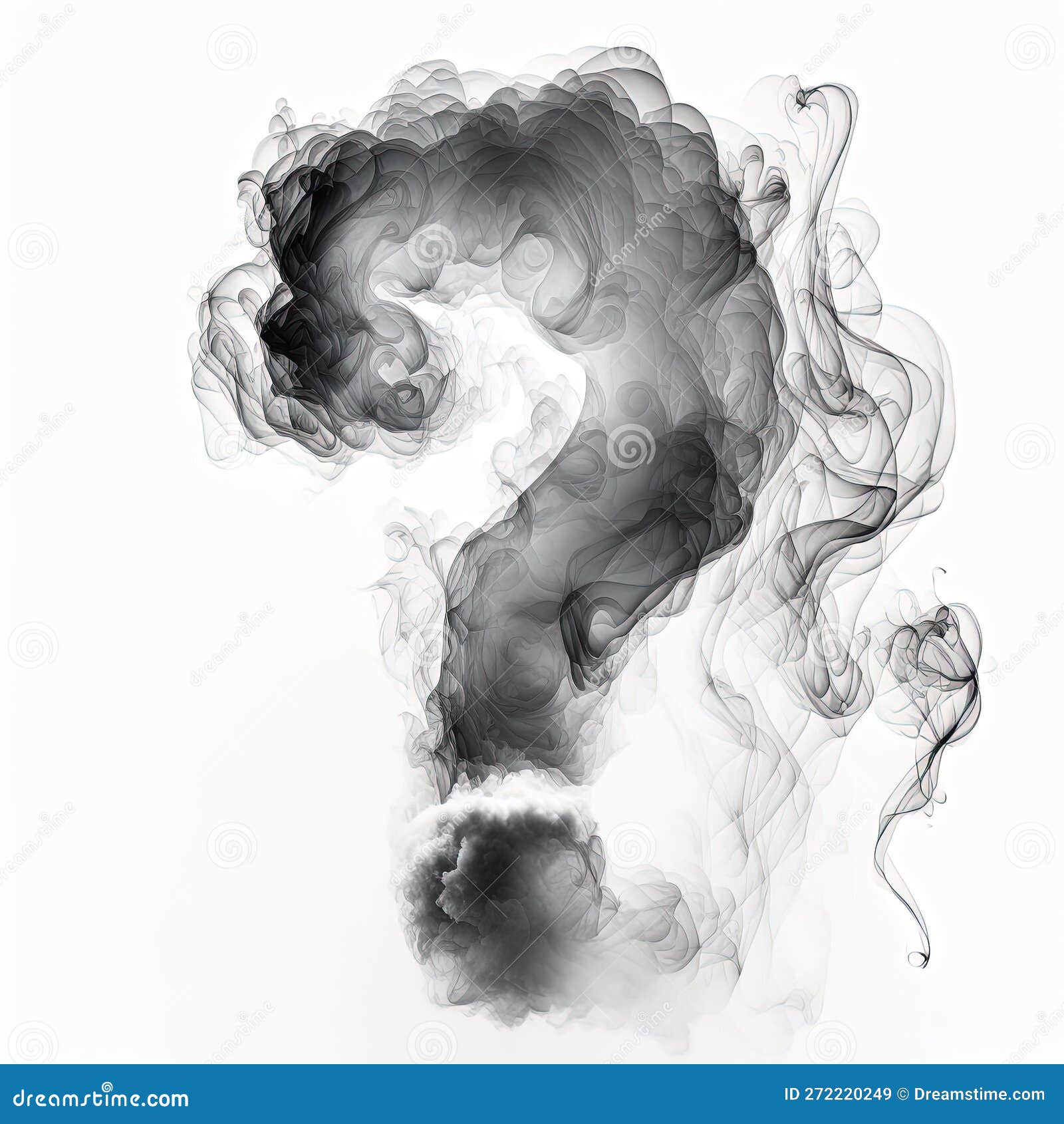 Smoke in the Shape of a Questionmark on White Background. Generative AI ...