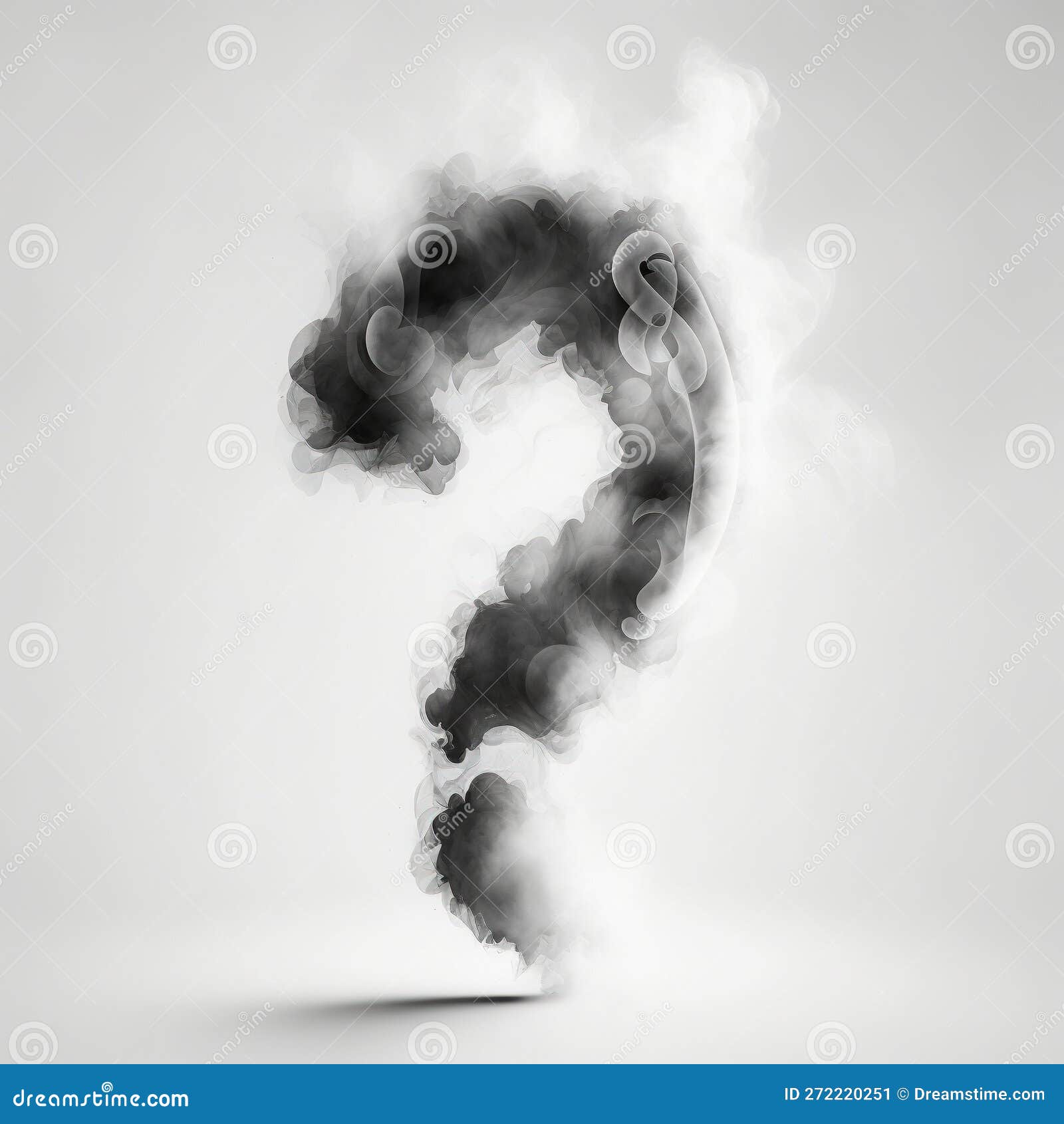 Smoke in the Shape of a Questionmark on White Background. Generative AI ...
