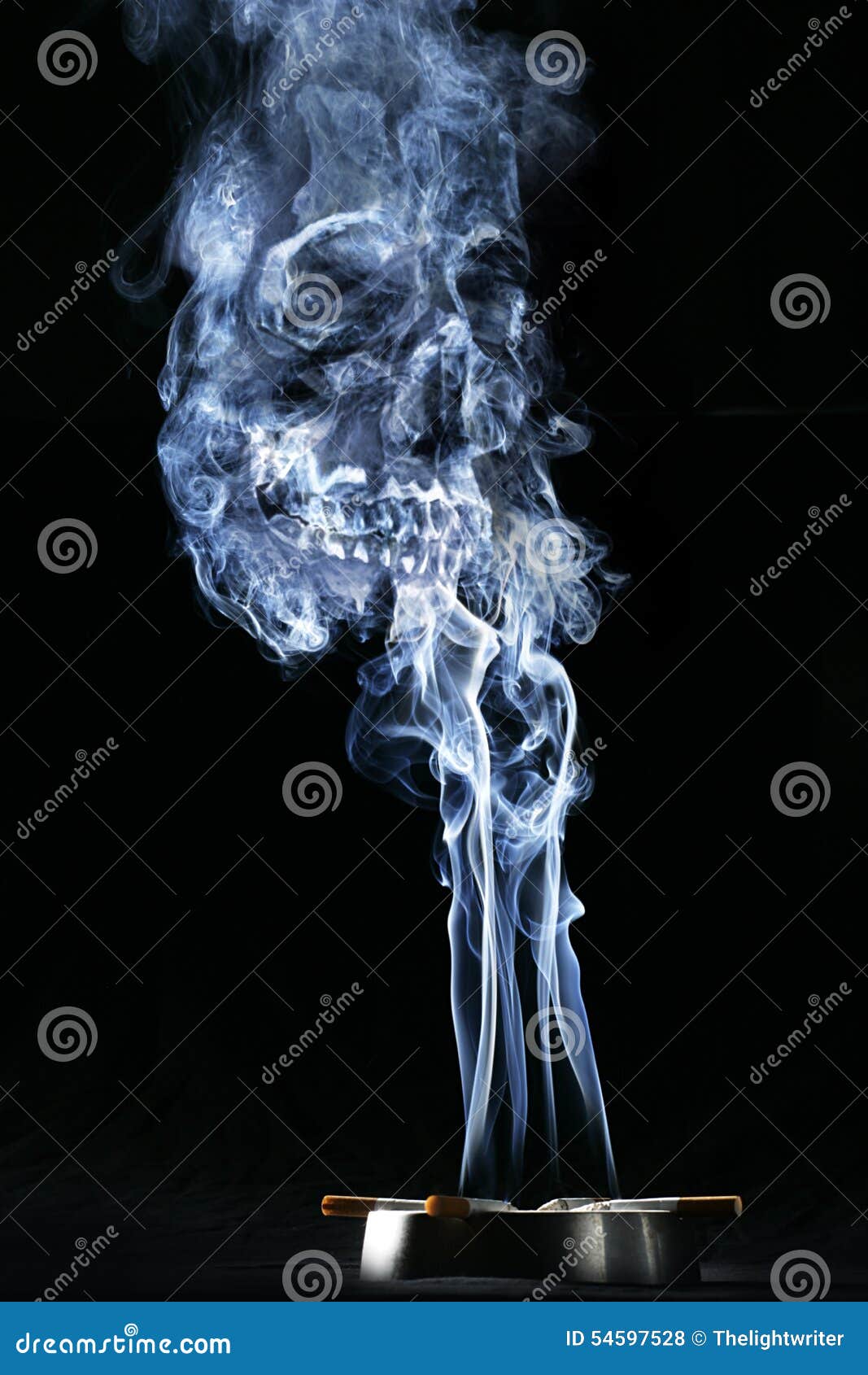 Smoke Skull on Black Meaning Smoking Kills Stock Photo - Image of ...