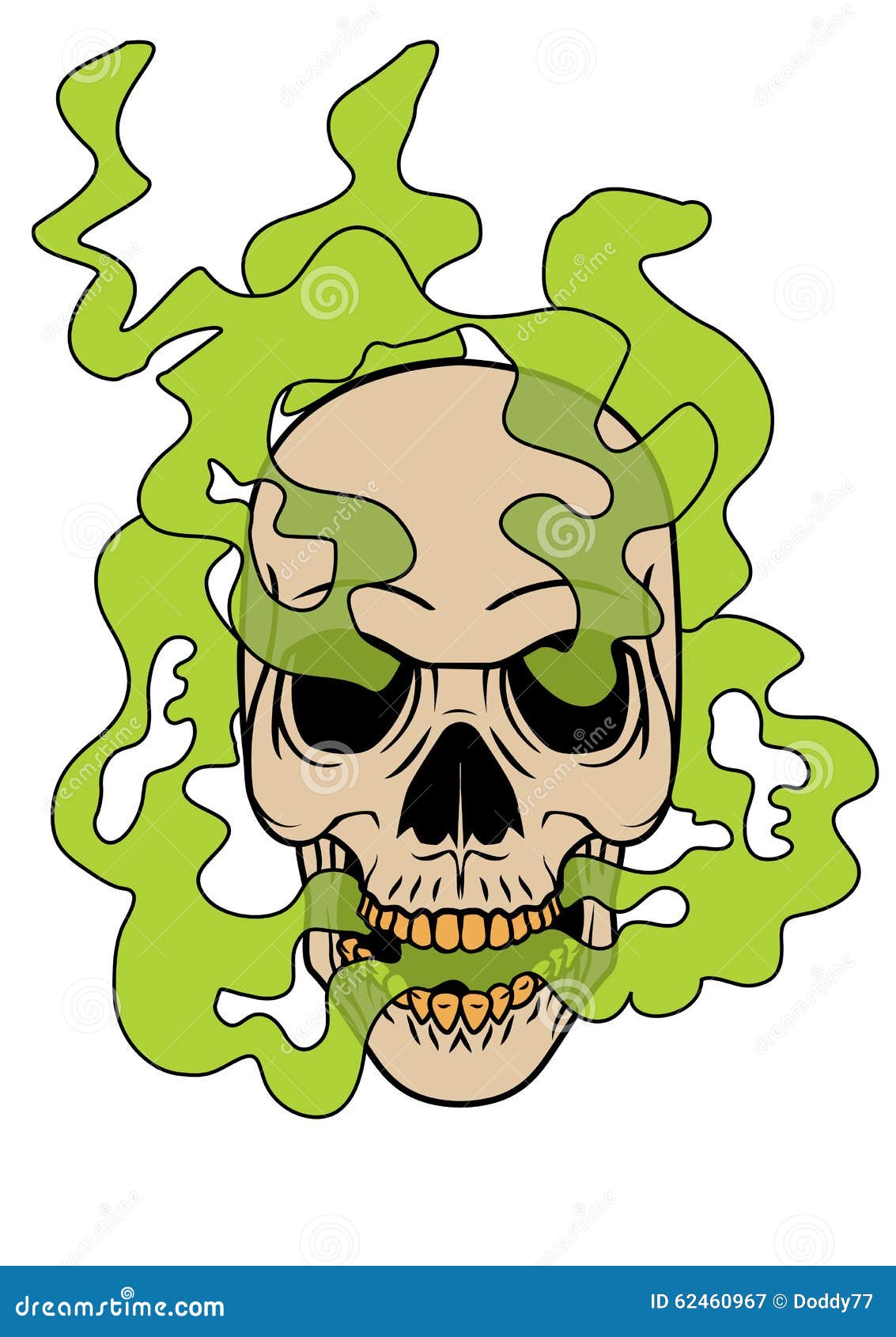 Smoke Skull Illustration stock illustration. Illustration of skull ...