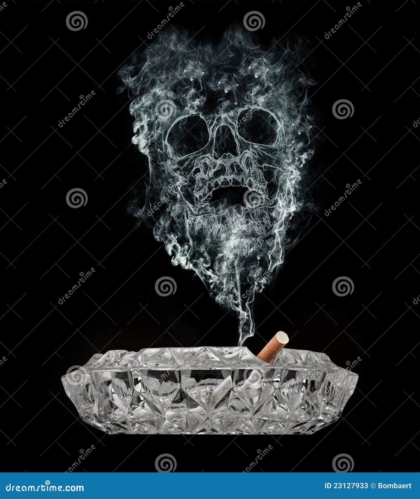 Smoke Skull Rising from a Cigarette. Stock Image - Image of drug ...