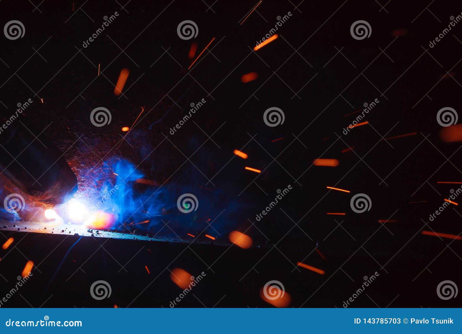 Smoke and Sparks on a Black Background. the Great Explosion and the ...