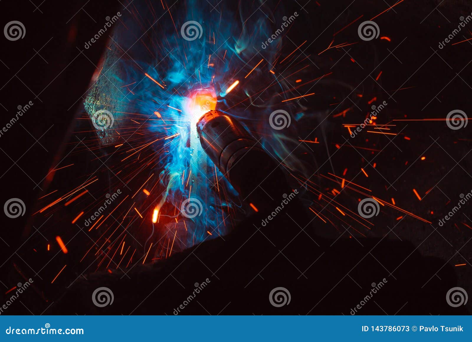Smoke and Sparks on a Black Background. the Great Explosion and the ...