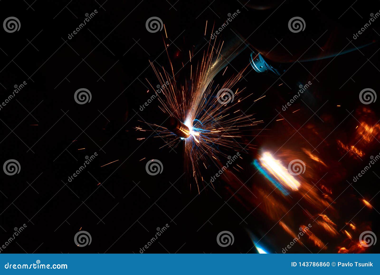 Smoke and Sparks on a Black Background. the Great Explosion and the ...